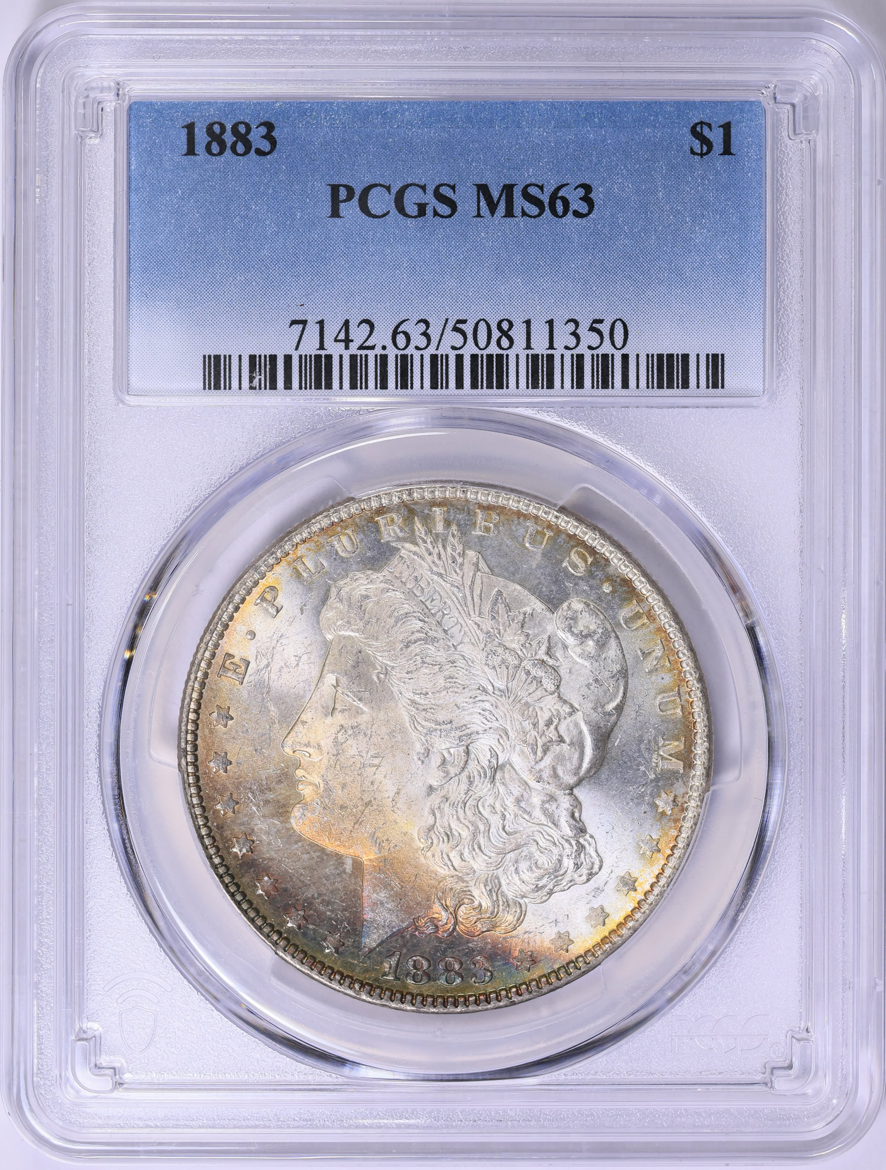 1883 Morgan Silver Dollar PCGS MS-63 (Toned) (Item 1747587) | GreatCollections Coin Auctions