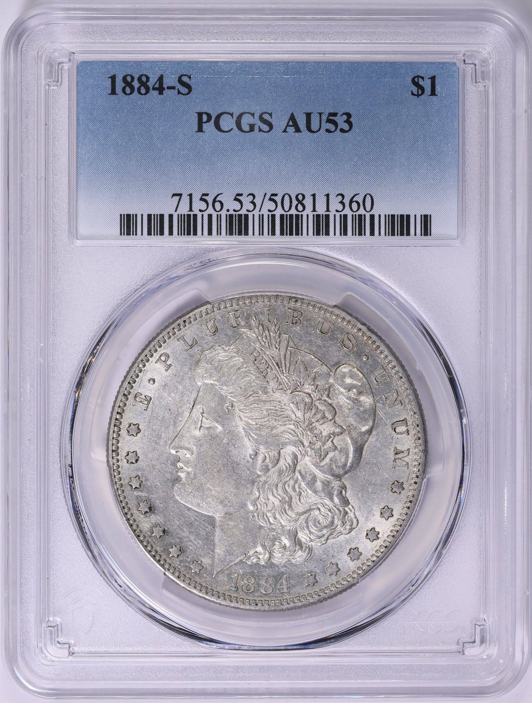 1884-S Morgan Silver Dollar PCGS AU-53 (Item 1747597) | GreatCollections Coin Auctions