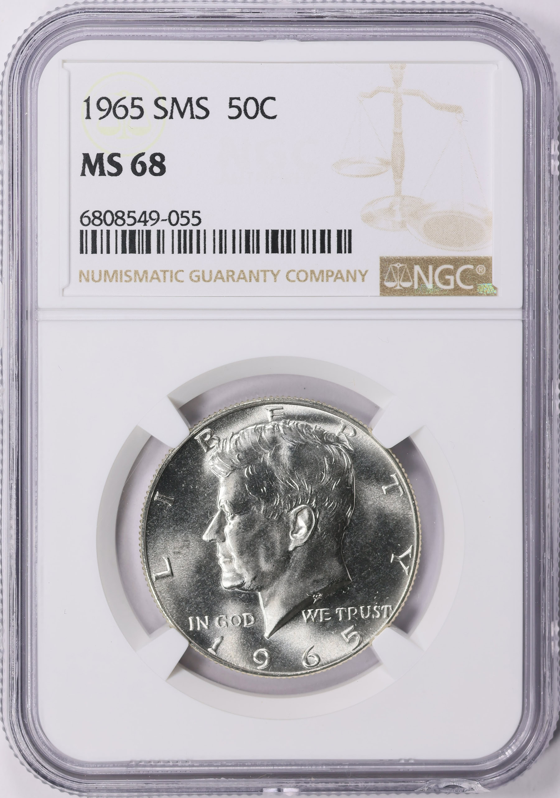 1965 Kennedy Half Dollar SMS NGC MS-68 (Item 1747738) | GreatCollections Coin Auctions