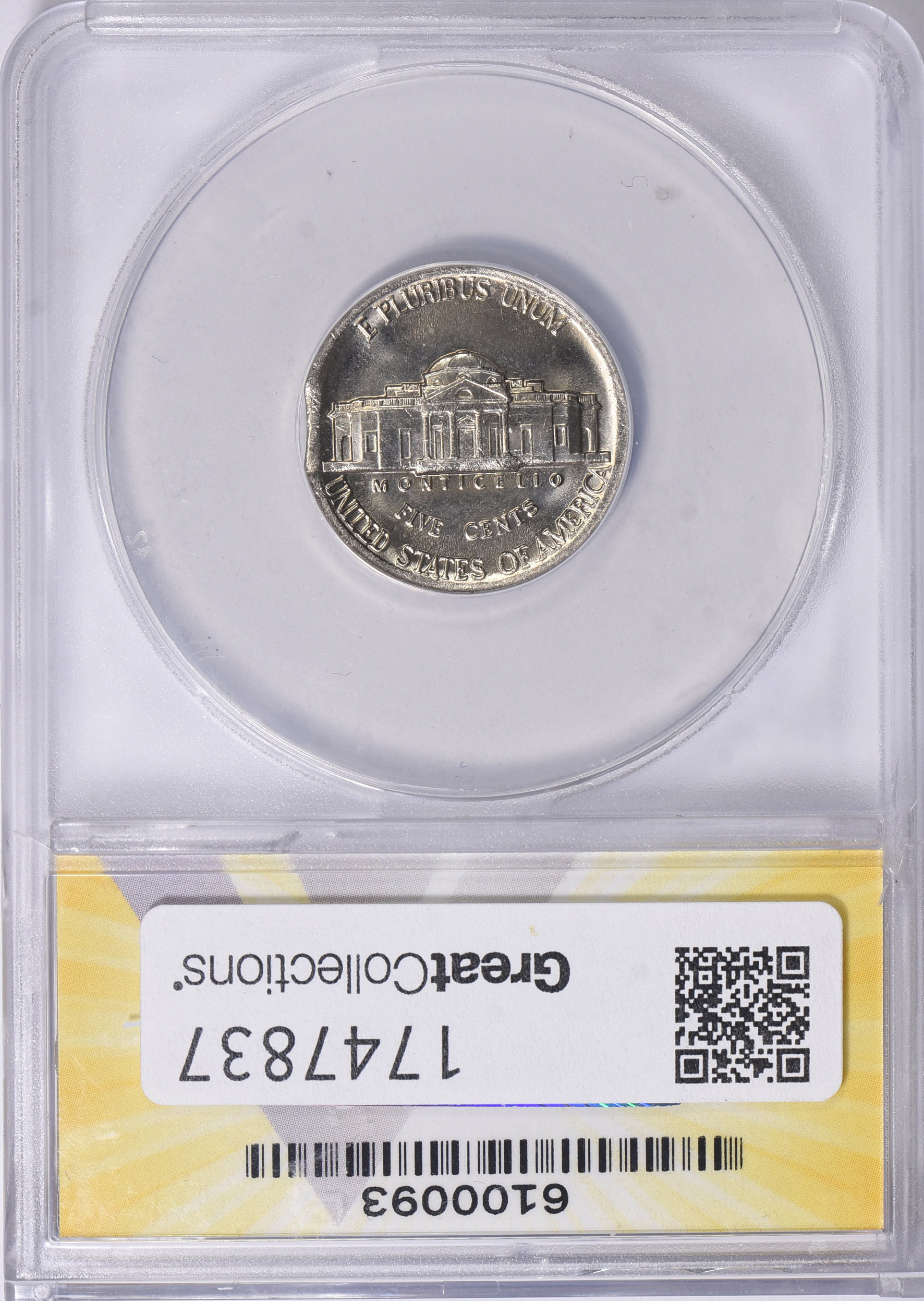 Mint Error 1985-P Jefferson Nickel Curved Clip ANACS MS-66 (4.9gms ...