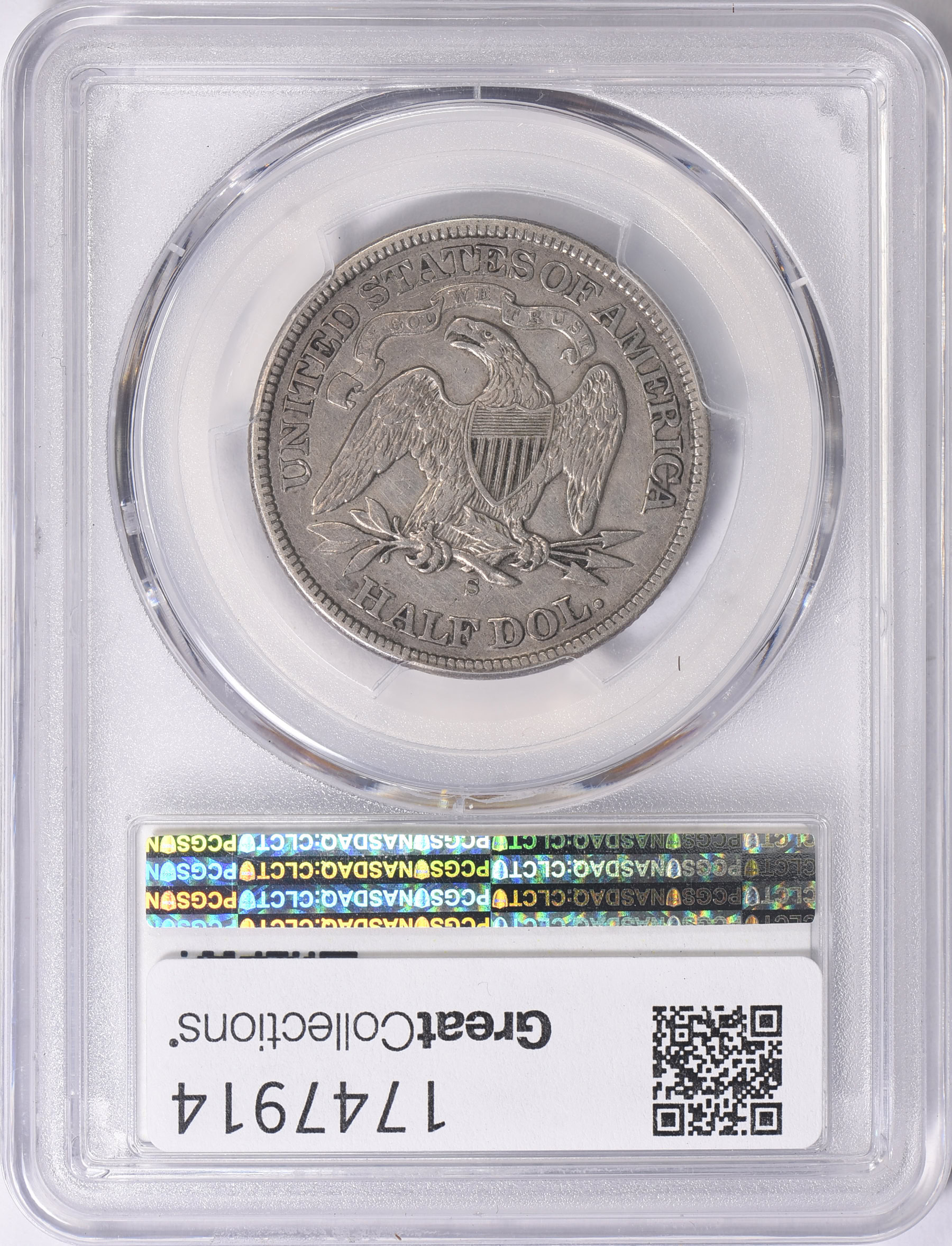1874-S Seated Liberty Half Dollar Arrows PCGS VF-35 (Item 1747914) | GreatCollections Coin Auctions