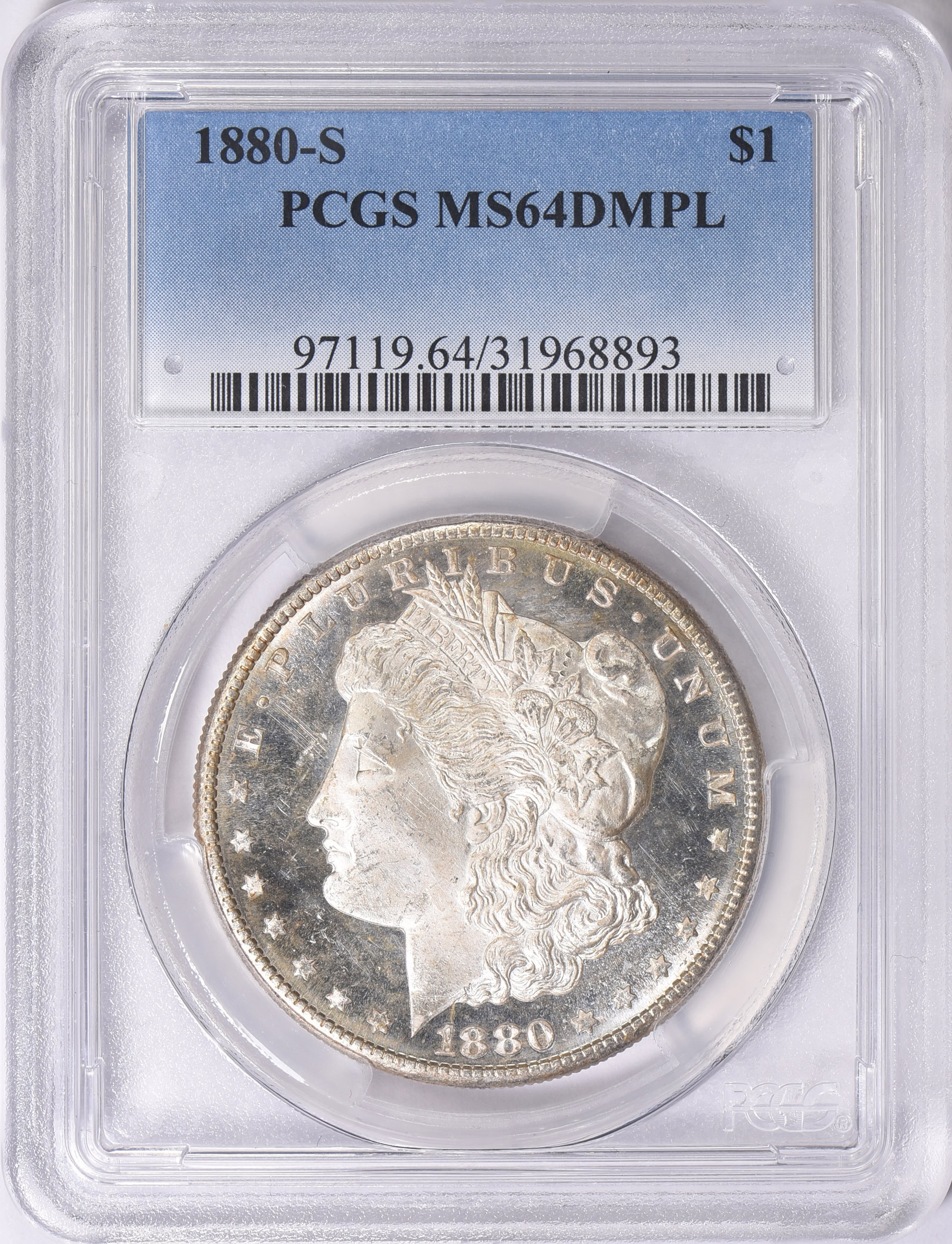 1880-S Morgan Silver Dollar PCGS MS-64 DMPL (Item 1747934) | GreatCollections Coin Auctions