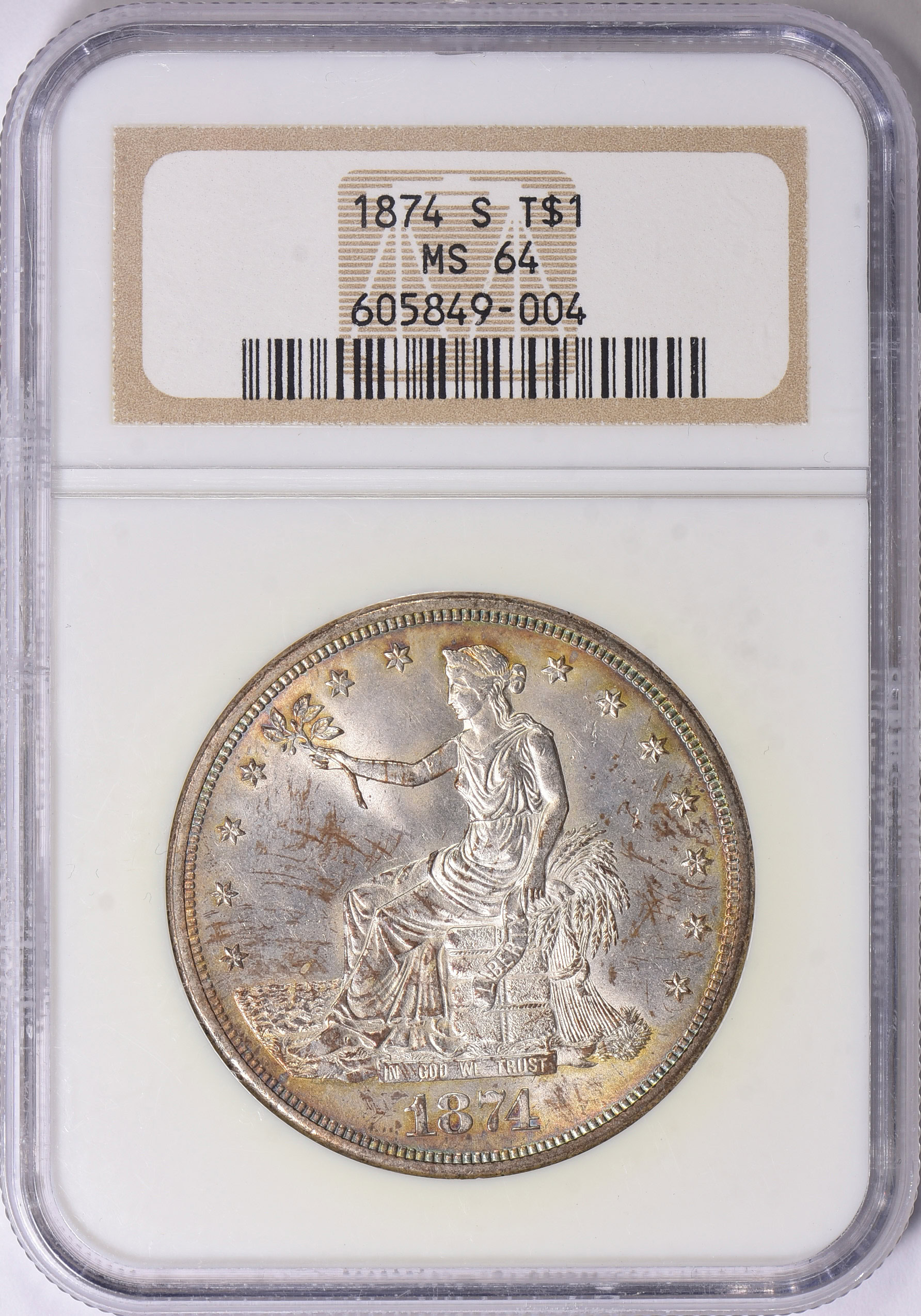 1874-S Trade Silver Dollar NGC MS-64 (Toned) (Item 1747940 ...