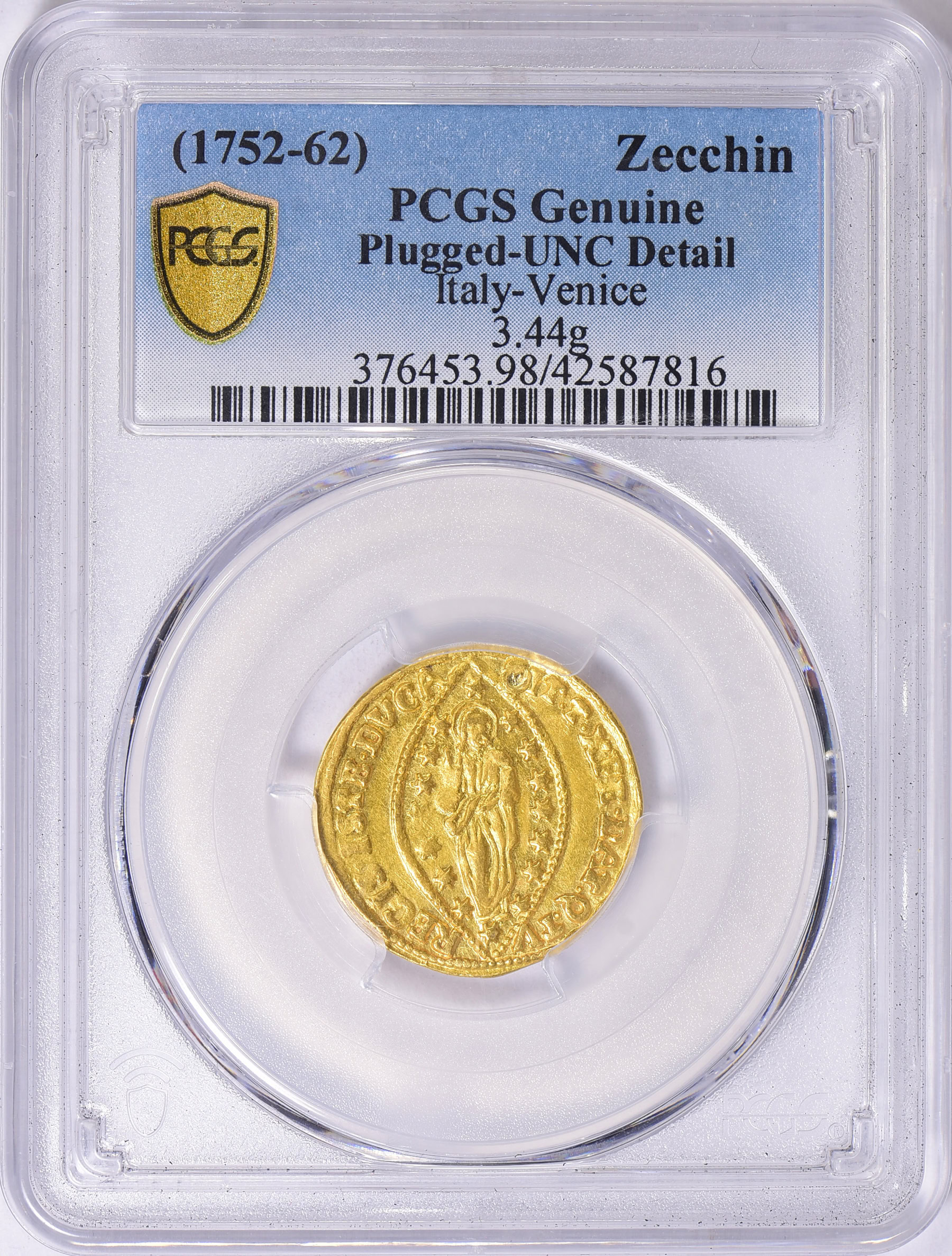 Italy - Venice 1752 Gold Zecchino of Francesco Loredano KM-619 PCGS ...