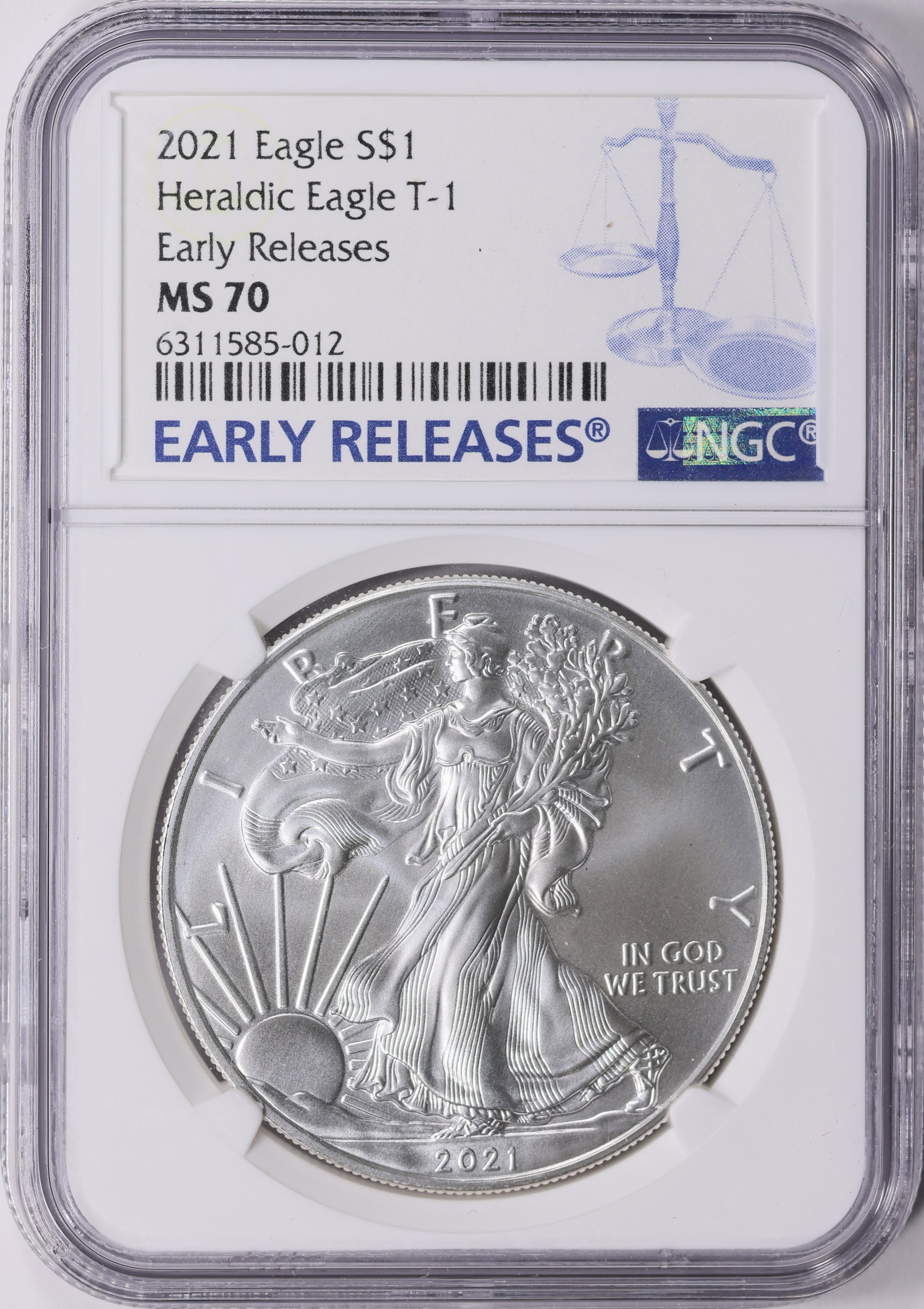 2021 $1 Silver Eagle Type 1 Early Releases NGC MS-70 (Item 1748026) | GreatCollections Coin Auctions
