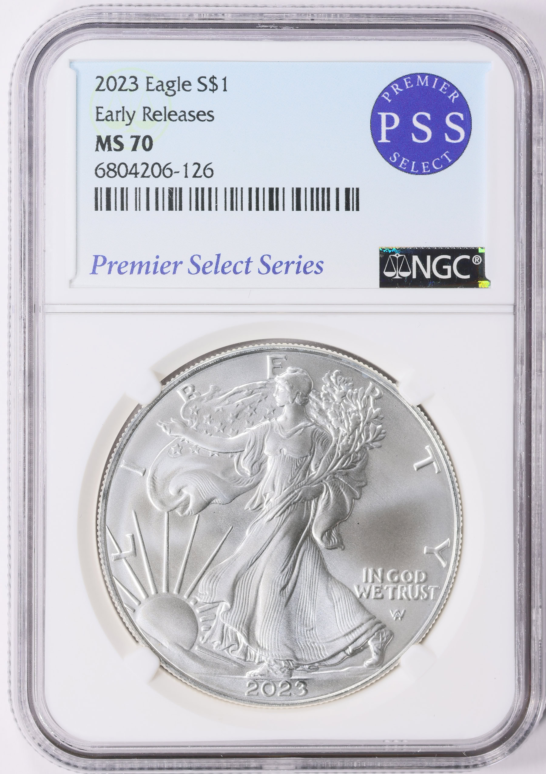 2023 $1 Silver Eagle Early Releases NGC MS-70 (Premier Select Series ...