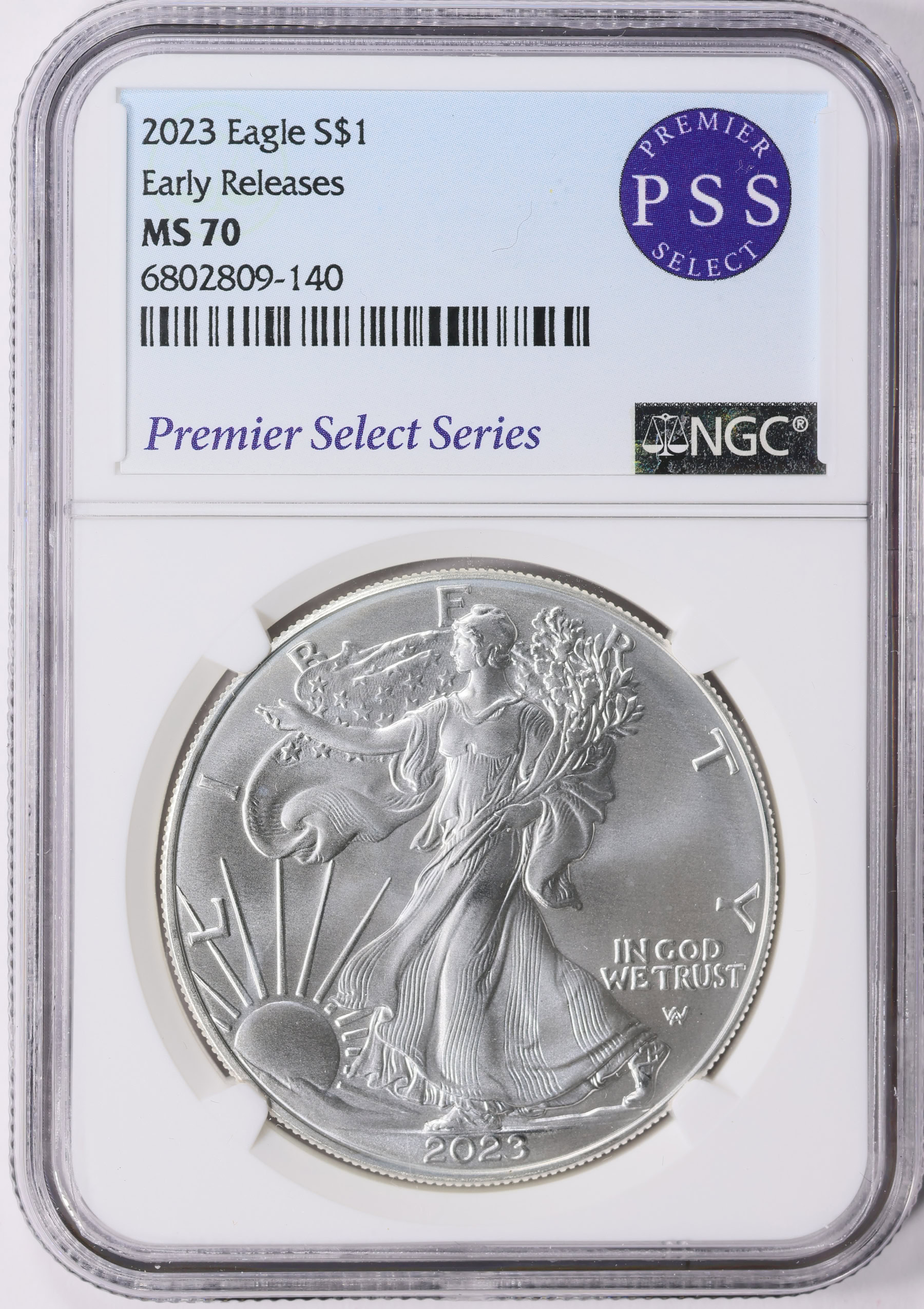 2023 $1 Silver Eagle Early Releases NGC MS-70 (Premier Select Series Label) (Item 1748577 ...