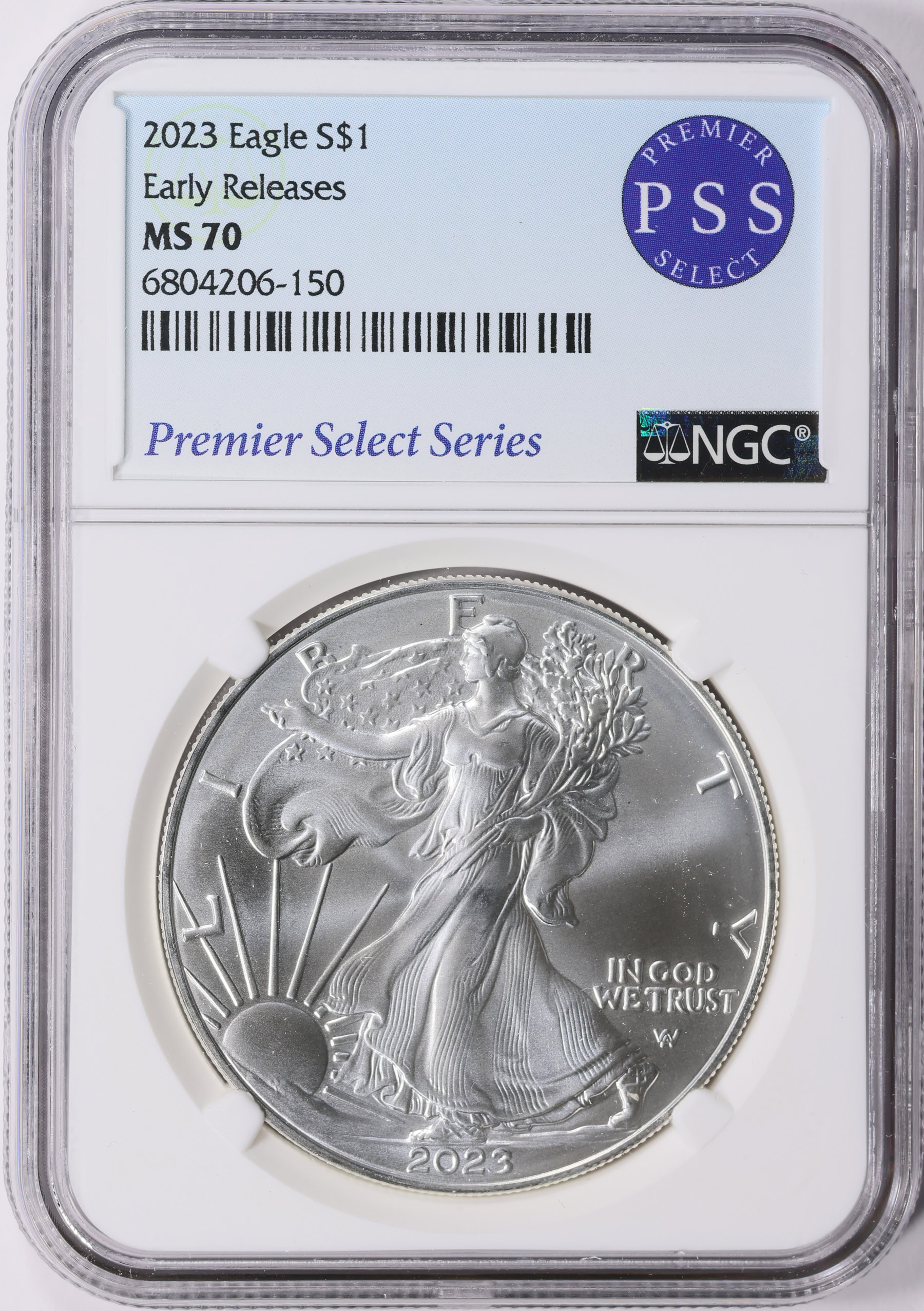 2023 $1 Silver Eagle Early Releases NGC MS-70 (Premier Select Series ...