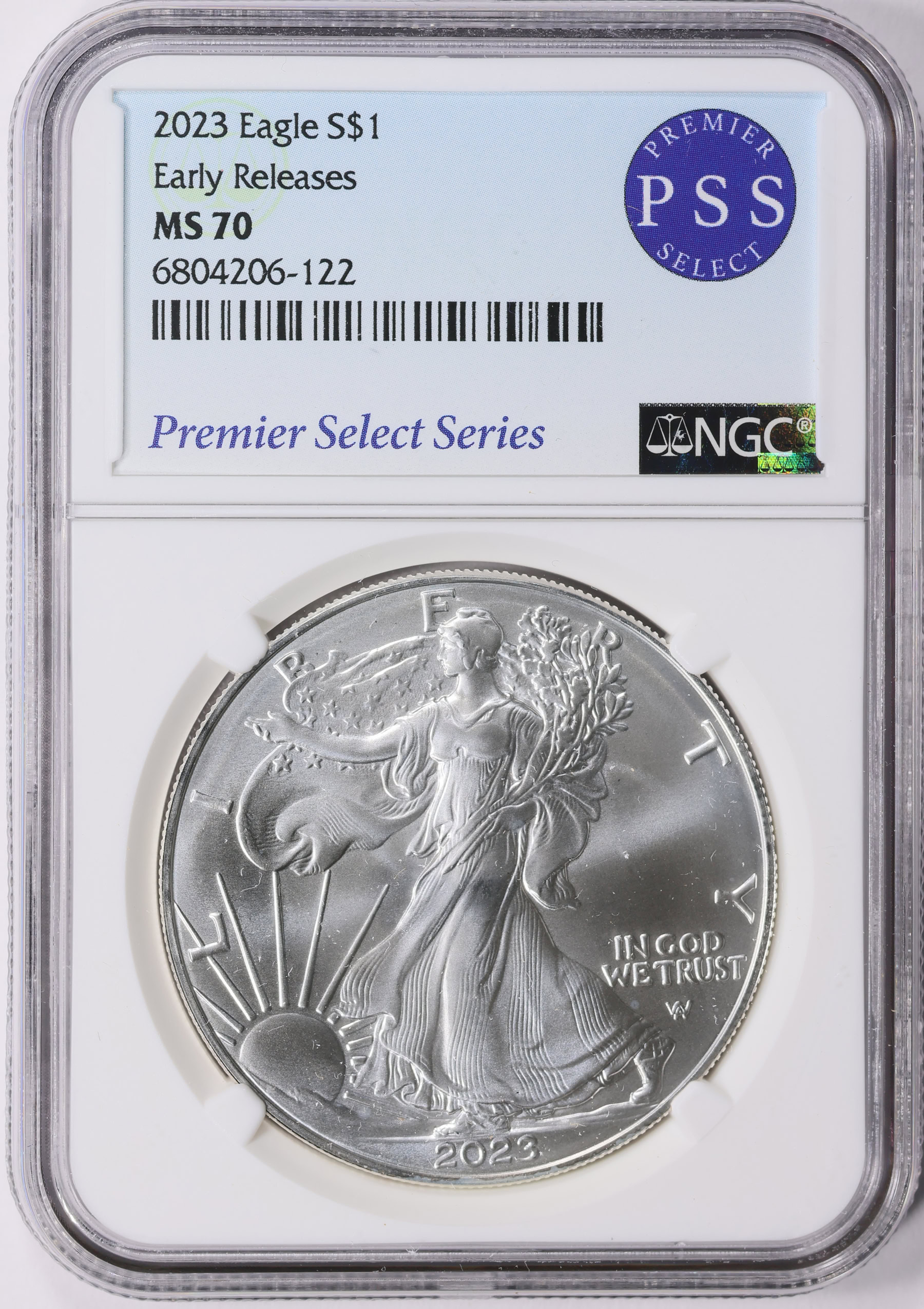 2023 $1 Silver Eagle Early Releases NGC MS-70 (Premier Select Series ...