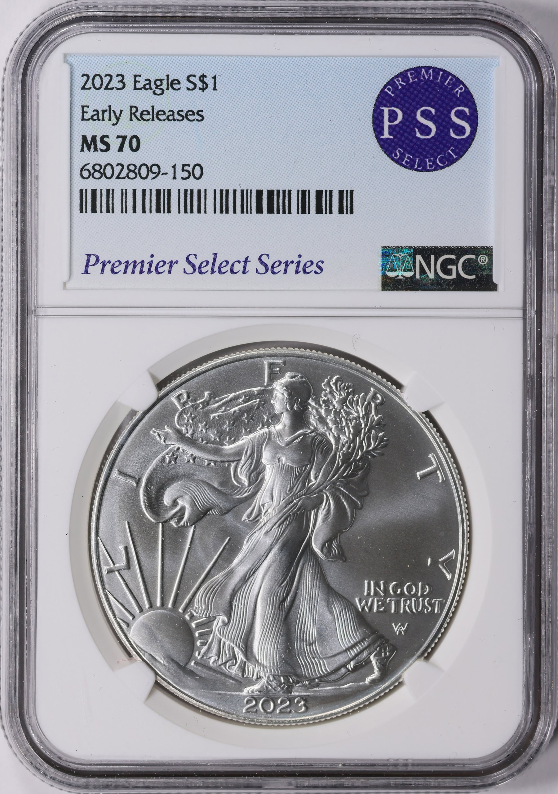 2023 $1 Silver Eagle Early Releases NGC MS-70 (Premier Select Series ...