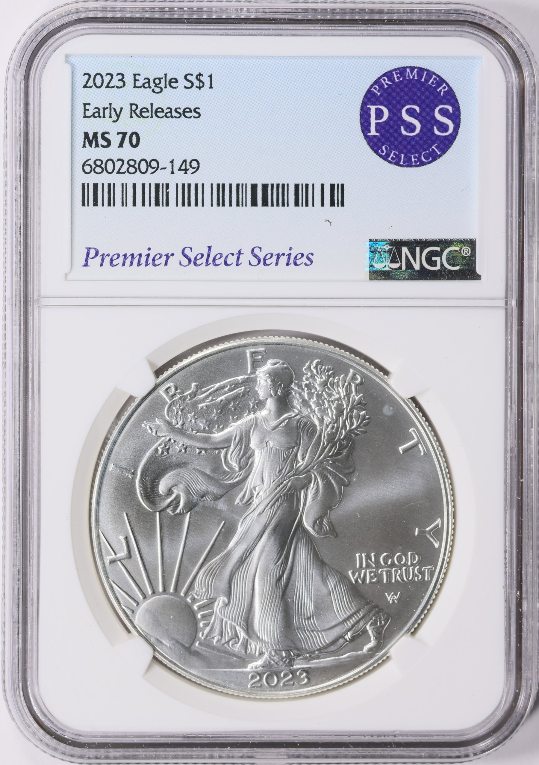 2023 $1 Silver Eagle Early Releases NGC MS-70 (Premier Select Series ...