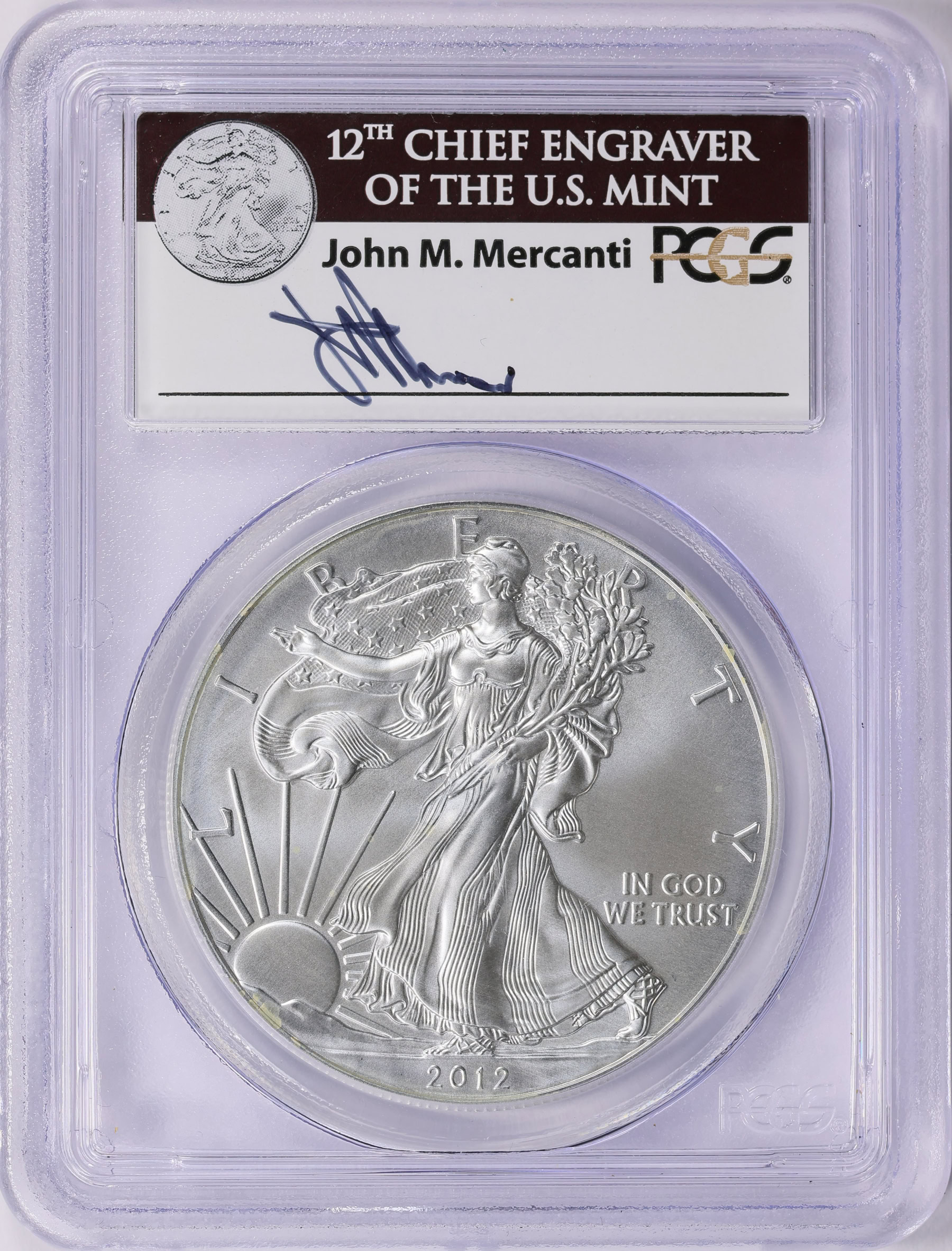 2012-W $1 Silver Eagle First Strike PCGS MS-70 (Mercanti Signed Label) (Item 1748994 ...