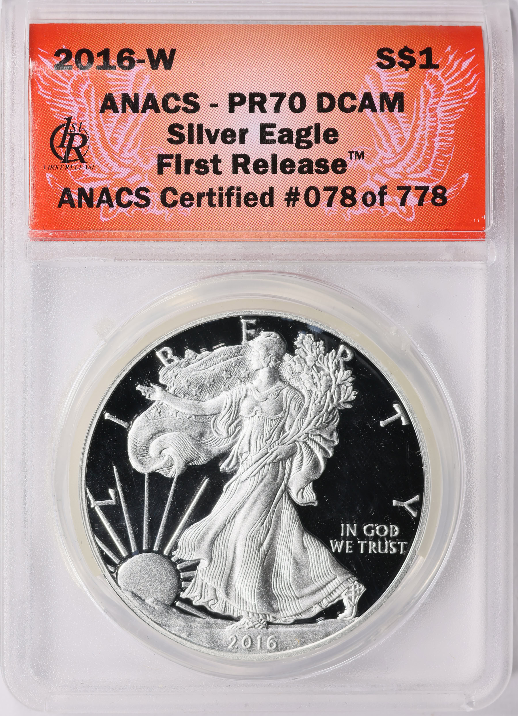 2016-W $1 Silver Eagle 30th Anniversary Lettered Edge First Release ANACS Proof-70 DCAM (Item ...