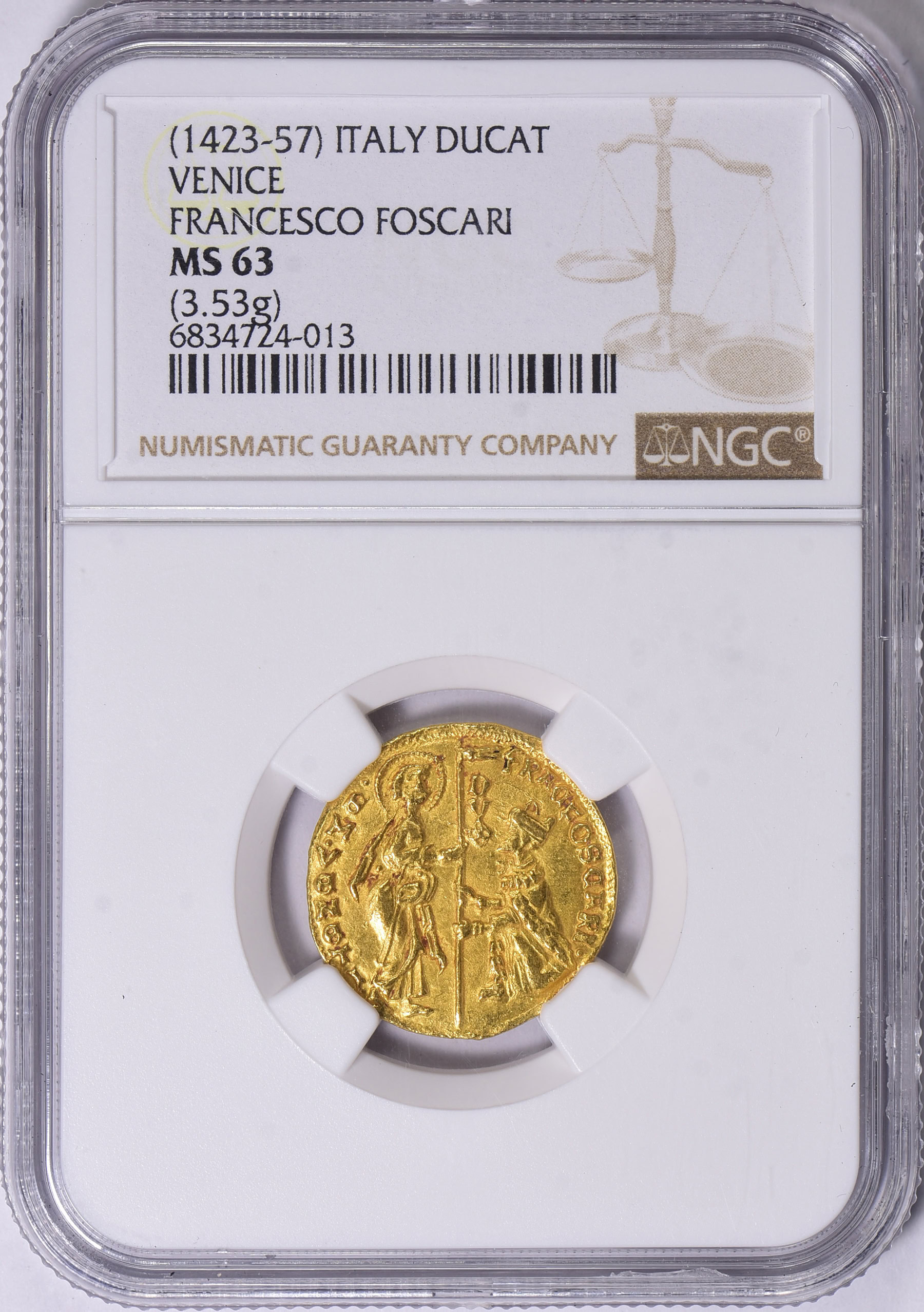 Italy - Venice ND (1423-57) Gold Ducat of Francesco Foscari NGC MS-63 ...
