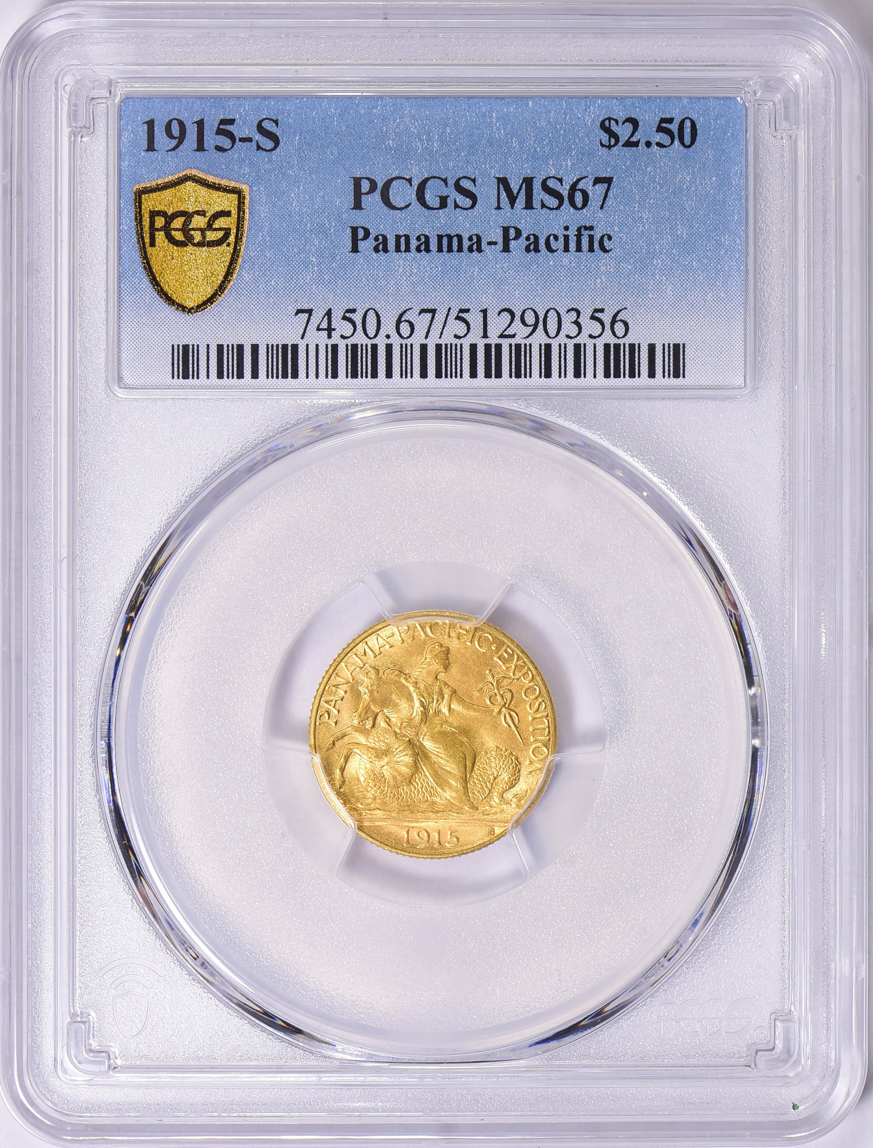 1915-S Panama-Pacific Exposition Quarter Eagle PCGS MS-67 (Item 1749481) | GreatCollections Coin ...