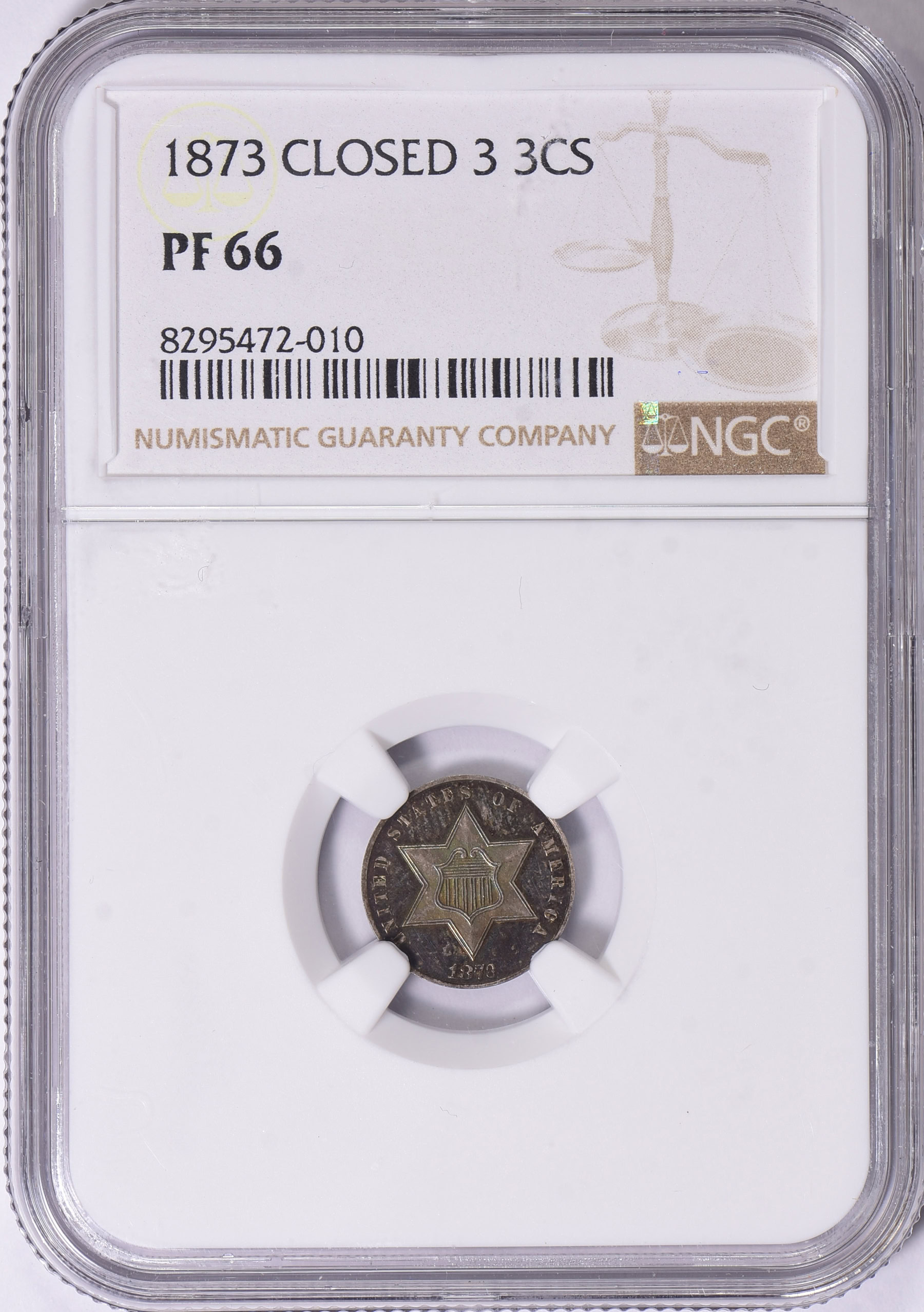 1873 Silver Three-Cent Piece Closed 3 NGC Proof-66 (Item 1749483) | GreatCollections Coin Auctions