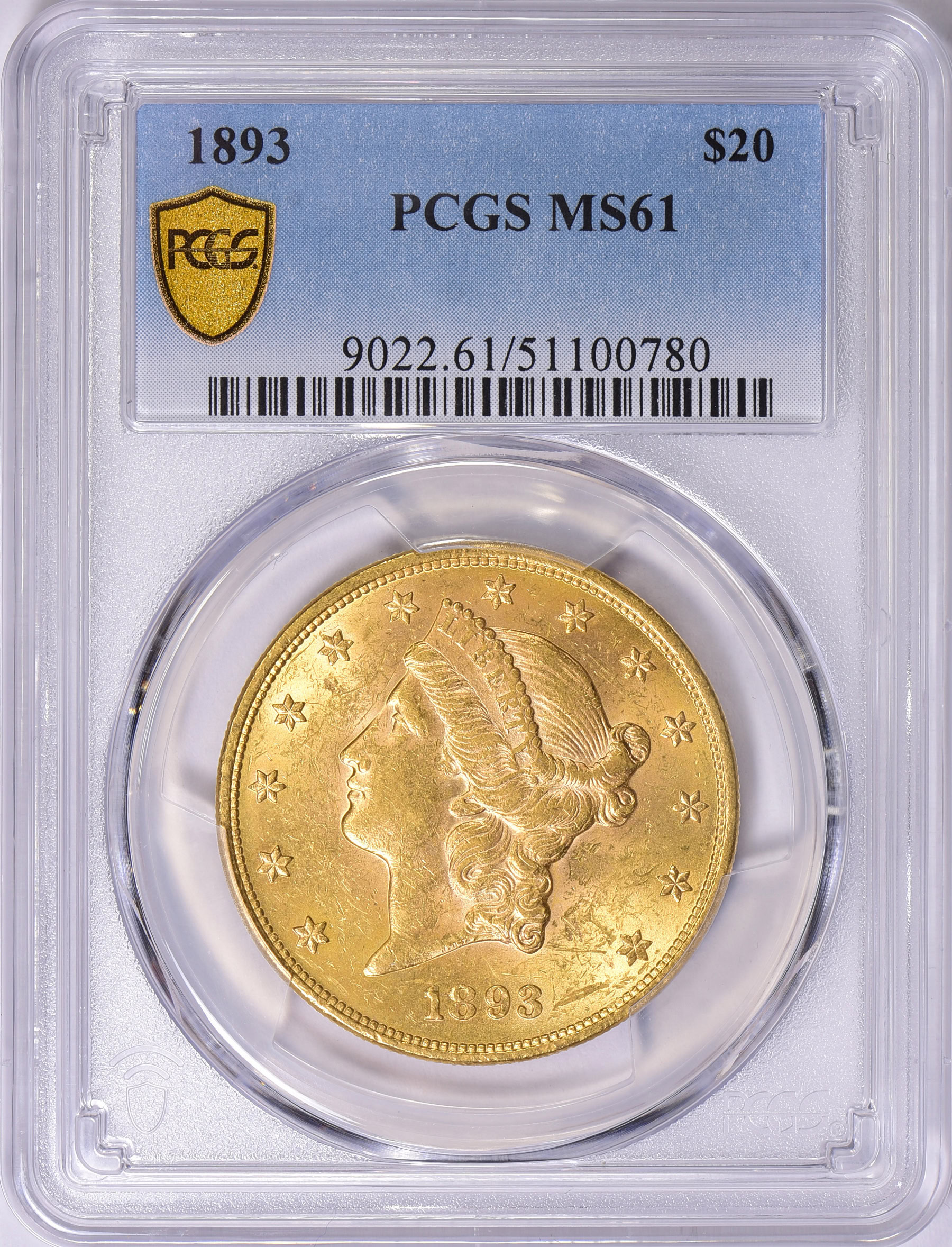 1893 Liberty Gold Double Eagle PCGS MS-61 (Item 1749645) | GreatCollections Coin Auctions