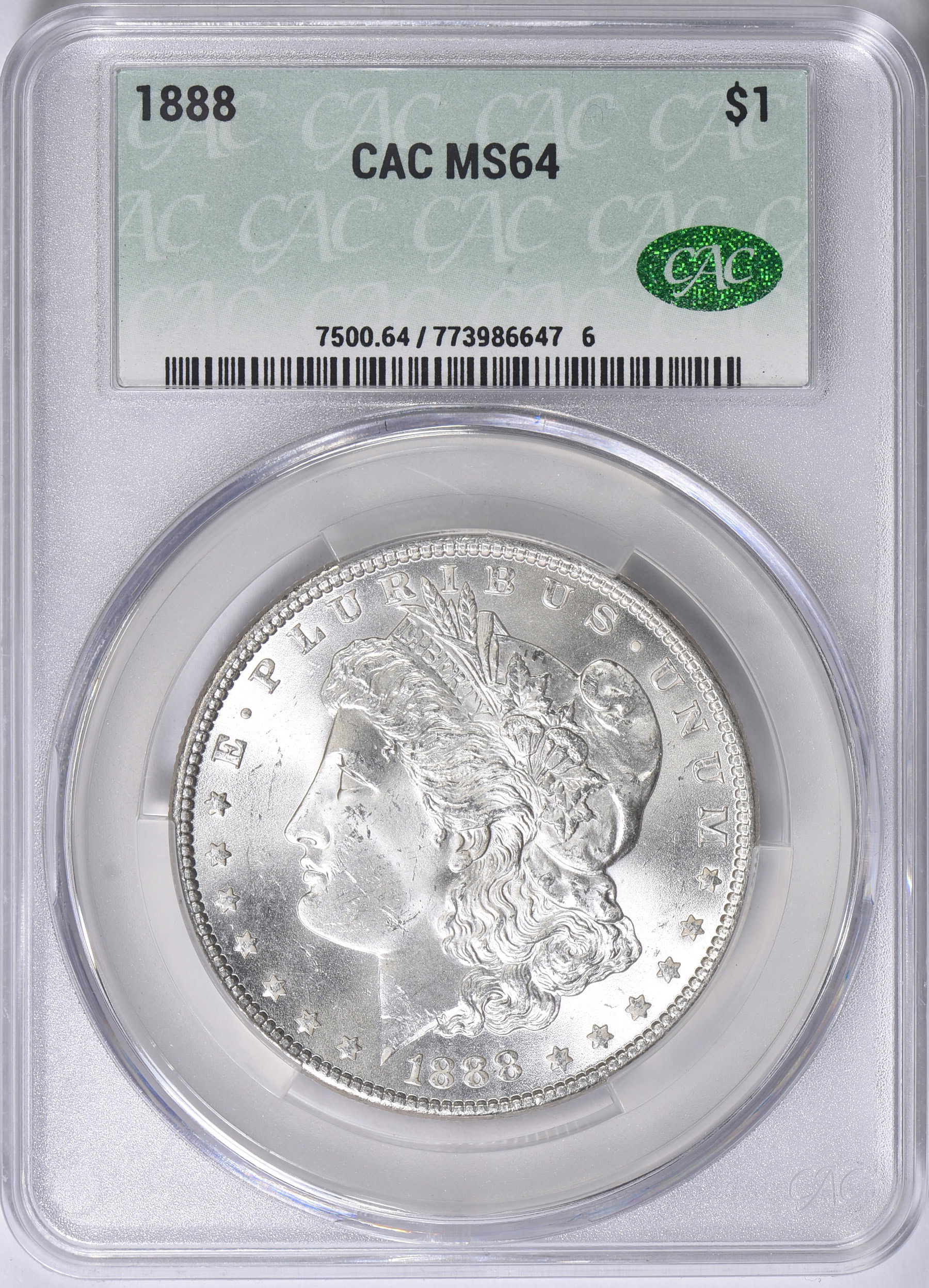 1888 Morgan Silver Dollar CACG MS-64 (Item 1749702) | GreatCollections Coin Auctions
