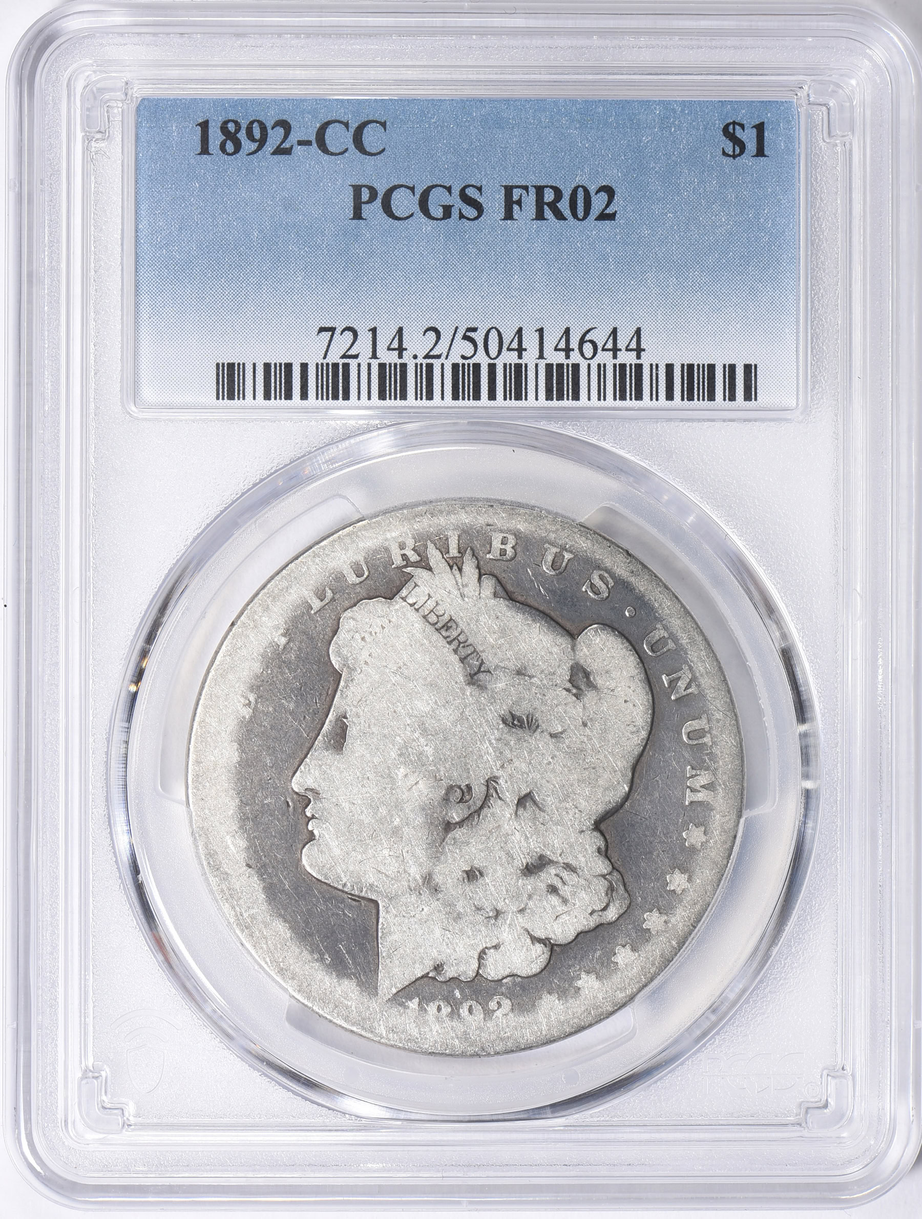 1892-CC Morgan Silver Dollar PCGS FR-02 (Item 1749704) | GreatCollections Coin Auctions