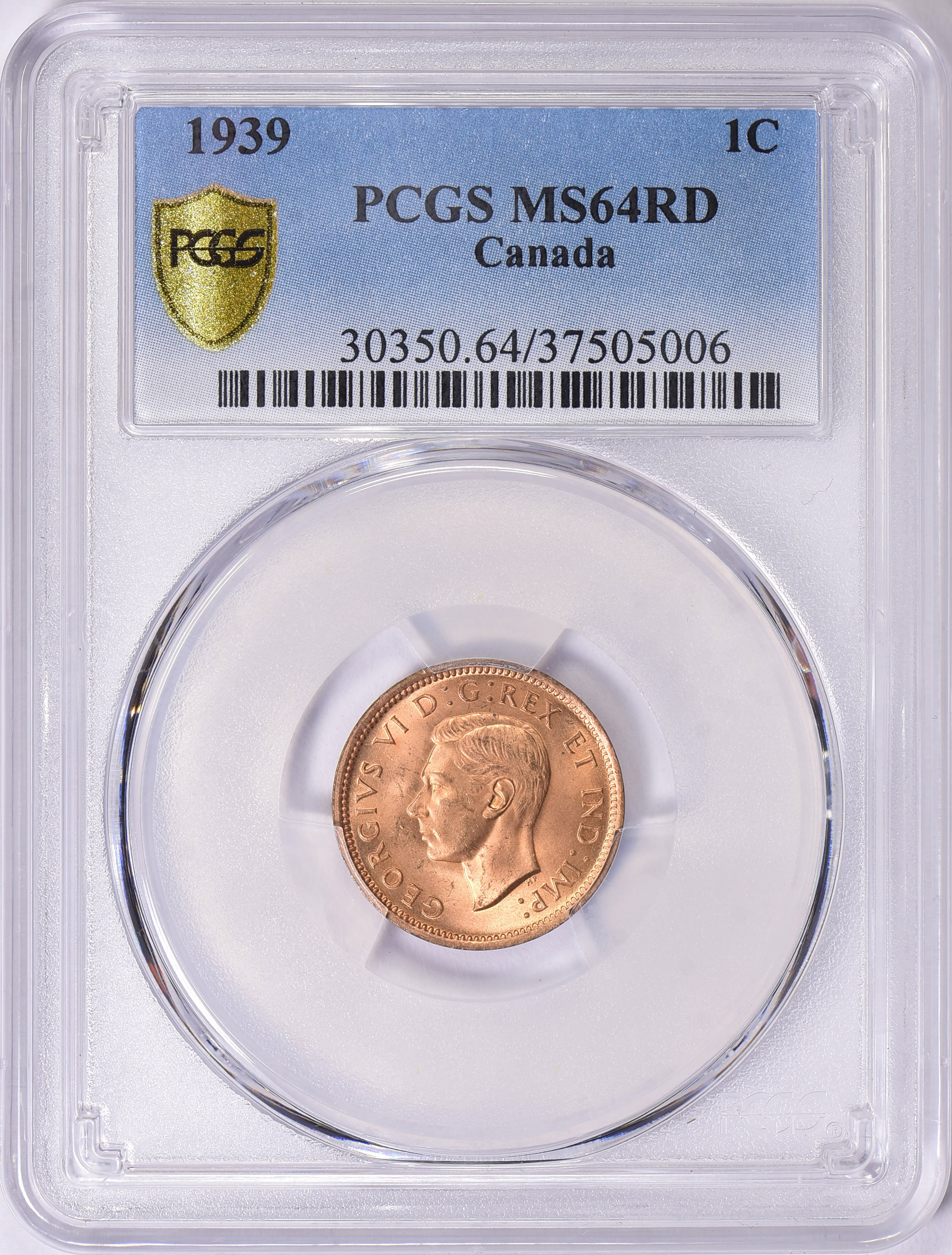 Canada 1939 Cent KM-32 PCGS MS-64 RD (Item 1749778) | GreatCollections ...