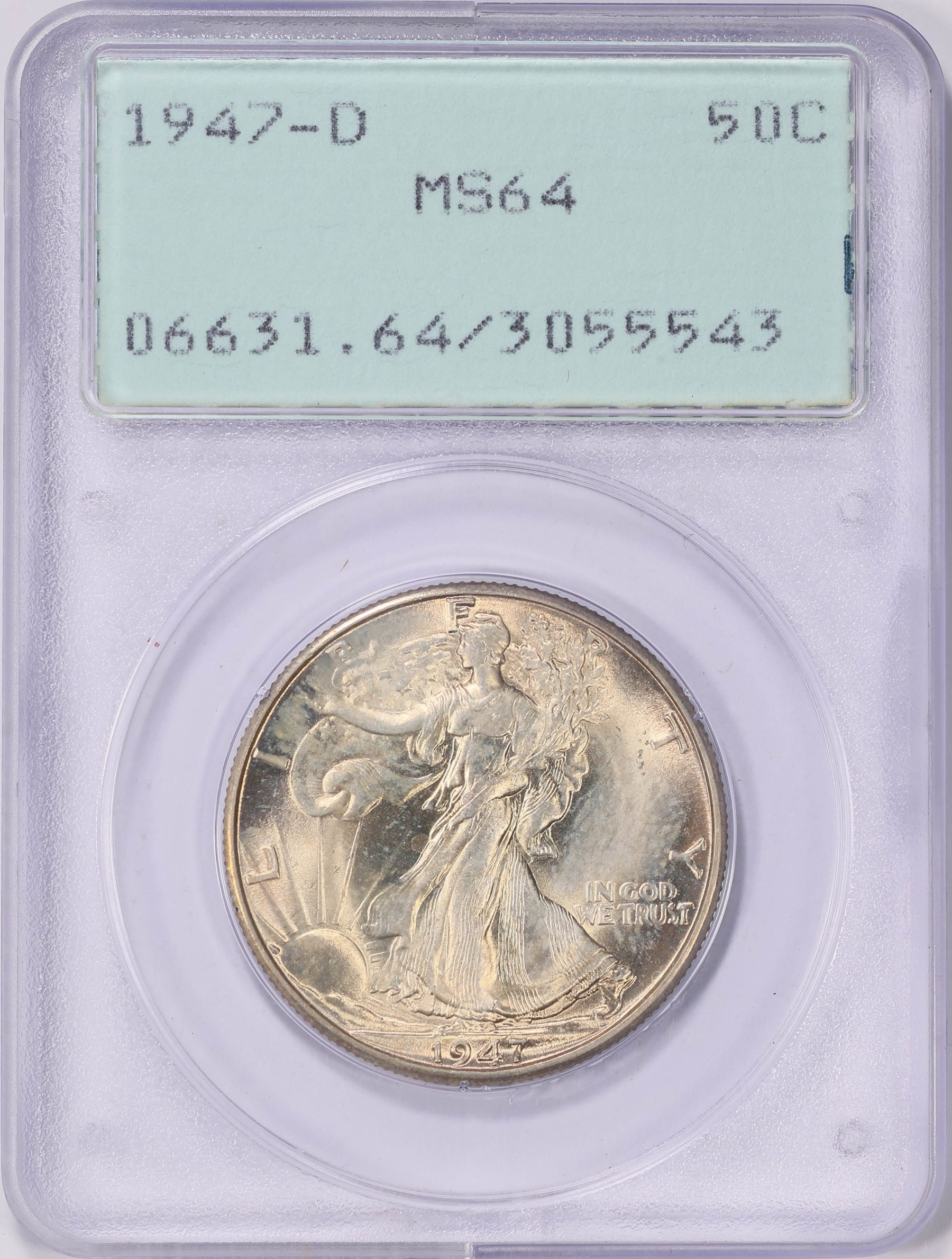 1947-D Walking Liberty Half Dollar PCGS MS-64 OGH (1st Gen) (Item 1749925) | GreatCollections ...