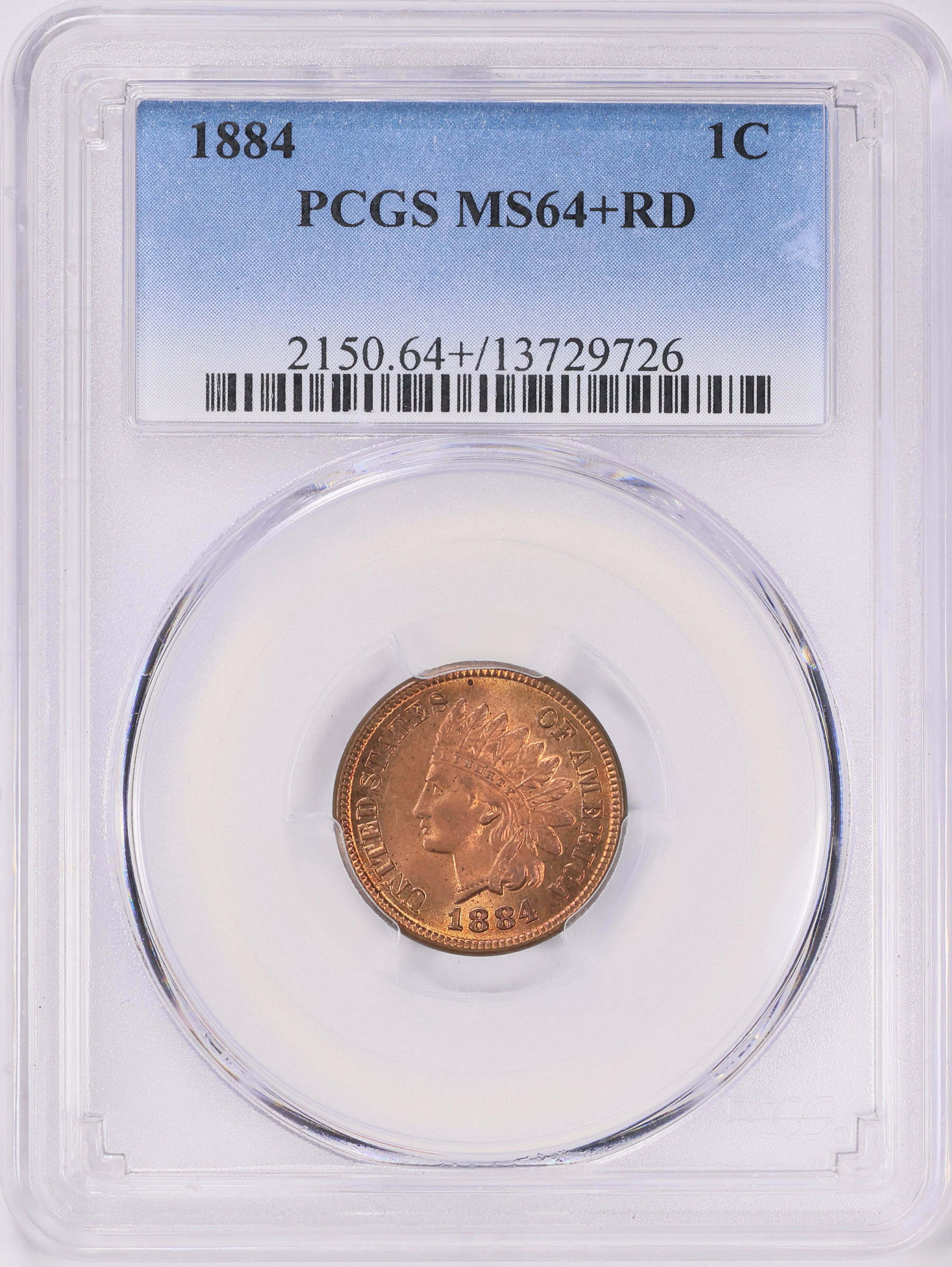 1884 Indian Cent PCGS MS-64+ RD (Item 1749928) | GreatCollections Coin ...