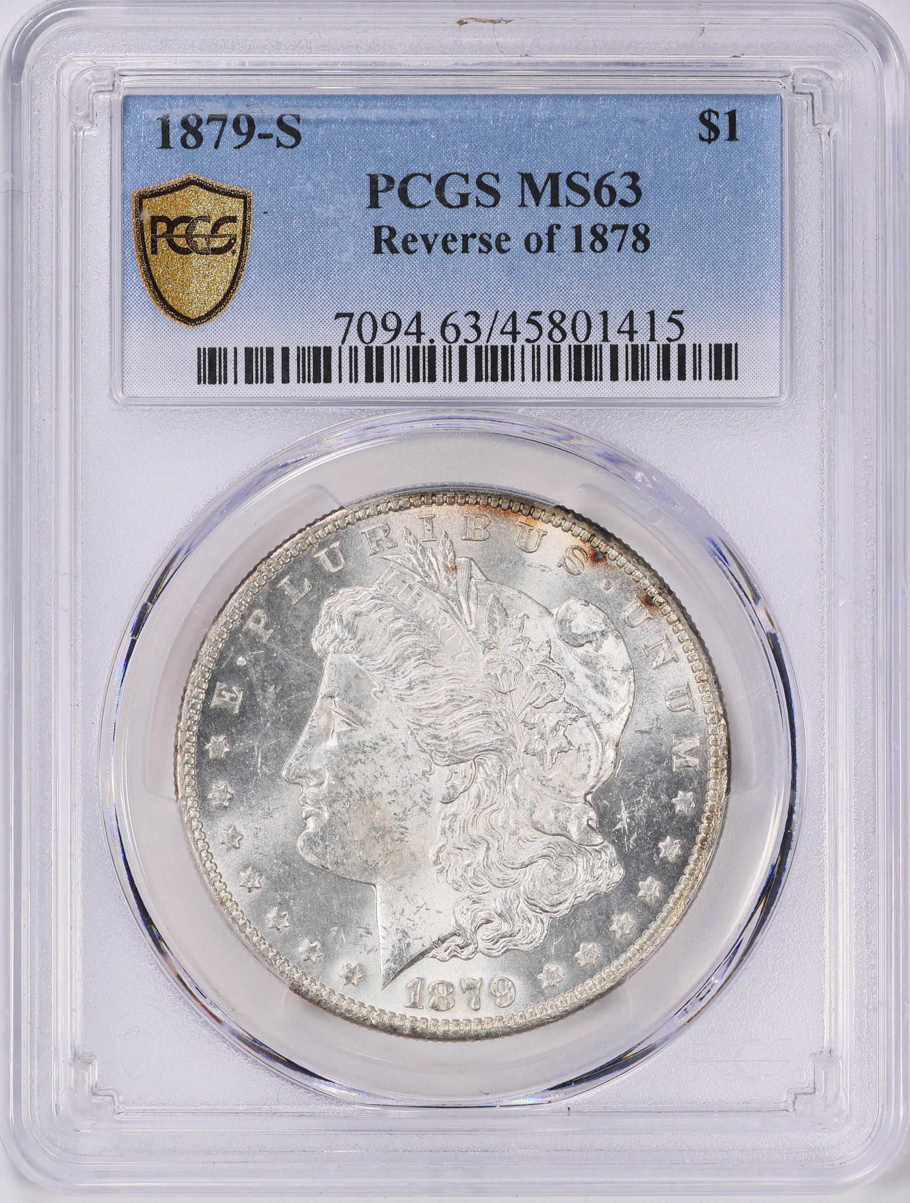 1879-S Morgan Silver Dollar Reverse of 1878 PCGS MS-63 (Item 1749931) | GreatCollections Coin ...