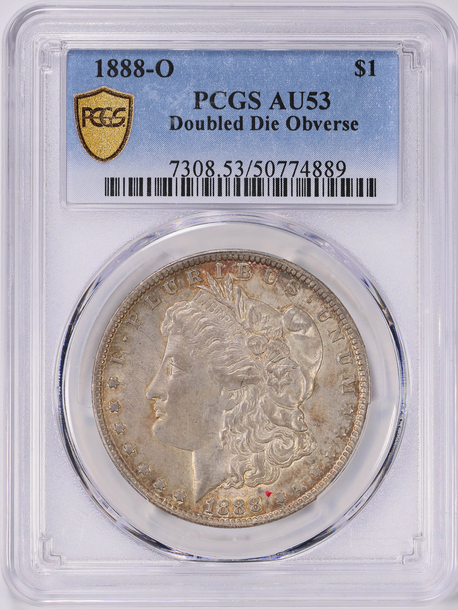 1888-O Morgan Silver Dollar Doubled Die Obverse PCGS AU-53 (Item 1749935) | GreatCollections ...