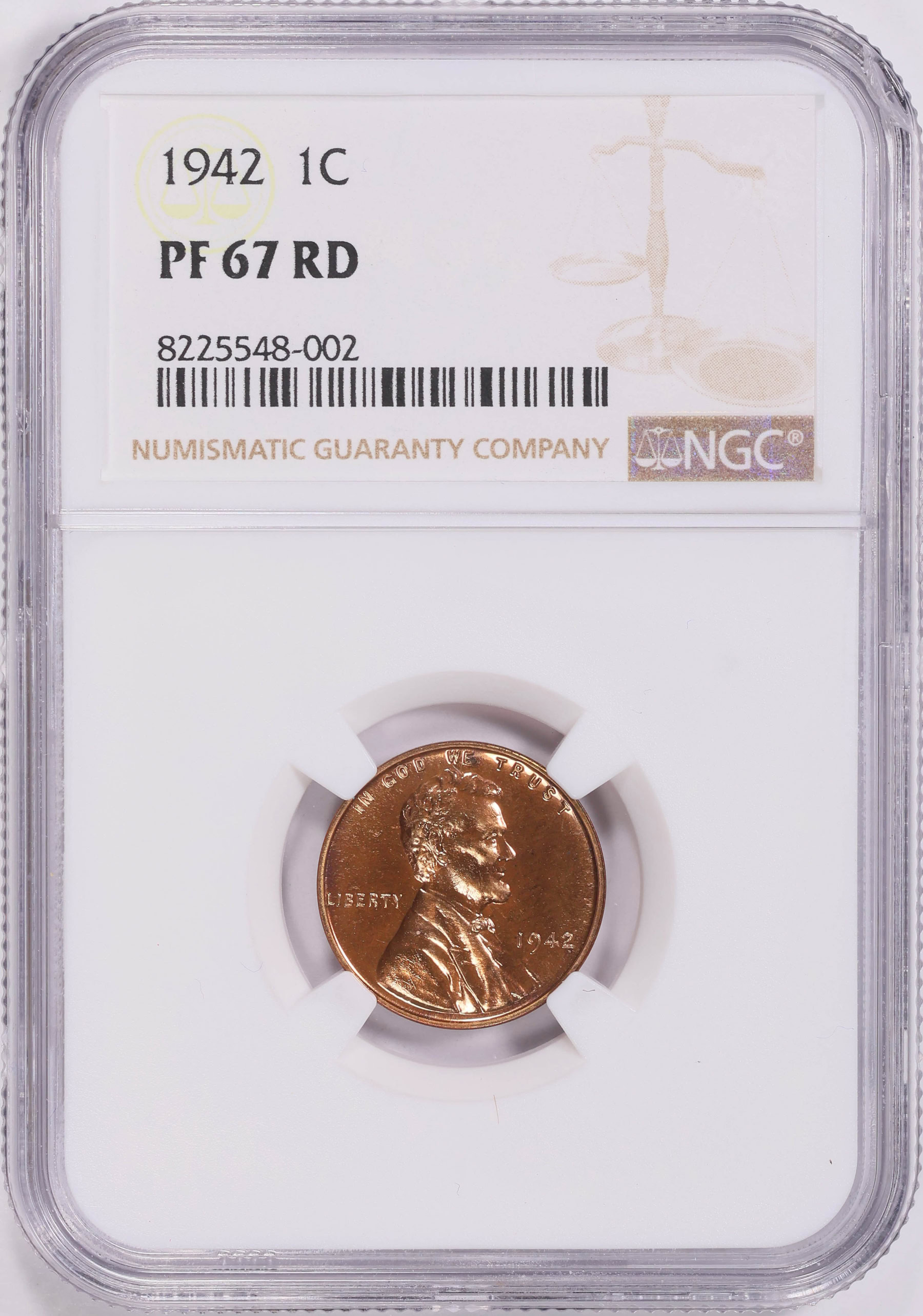 1942 Lincoln Cent NGC Proof-67 RD (Item 1749938) | GreatCollections Coin Auctions
