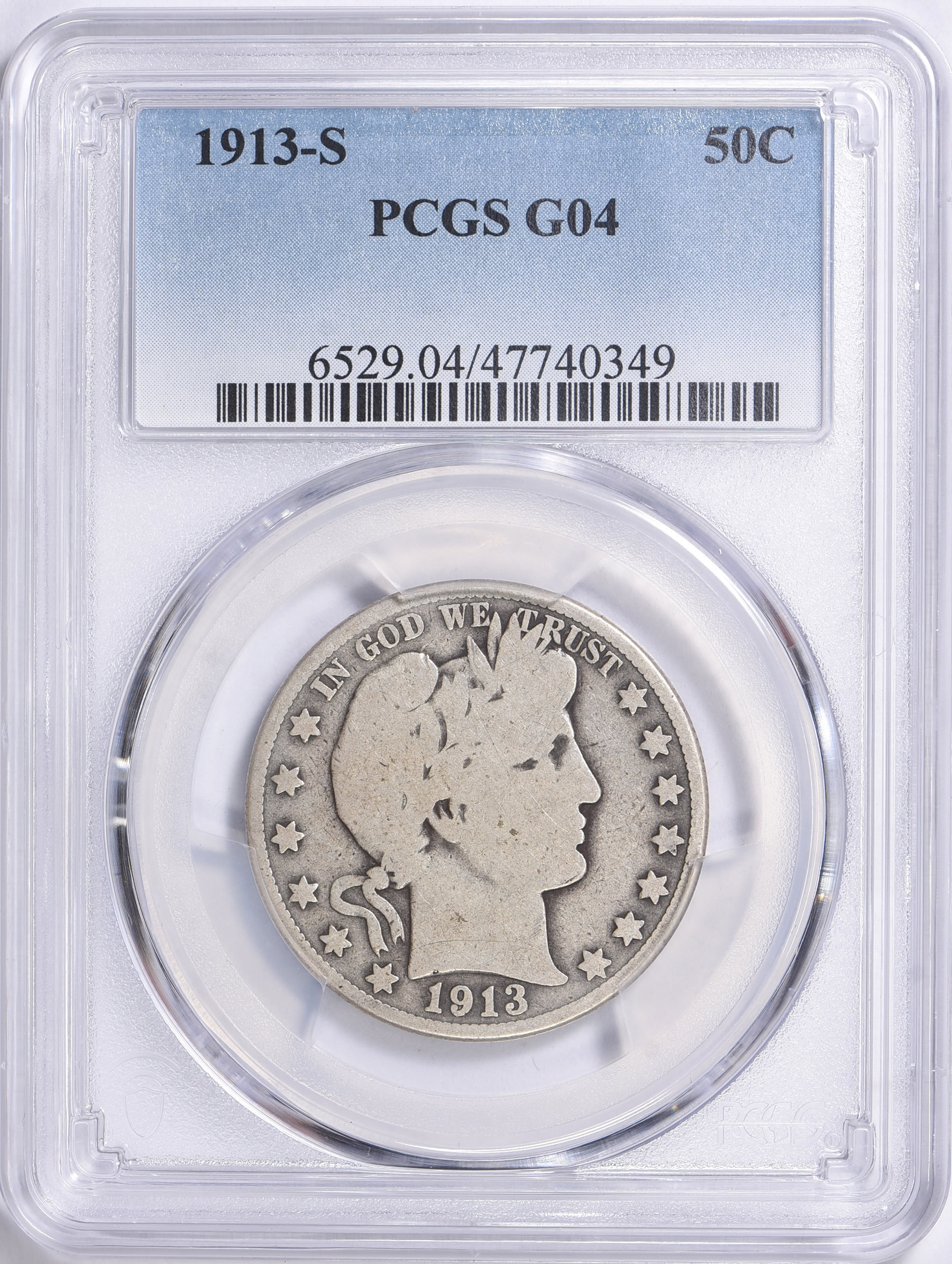 1913-S Barber Half Dollar PCGS G-04 (Item 1749969) | GreatCollections Coin Auctions