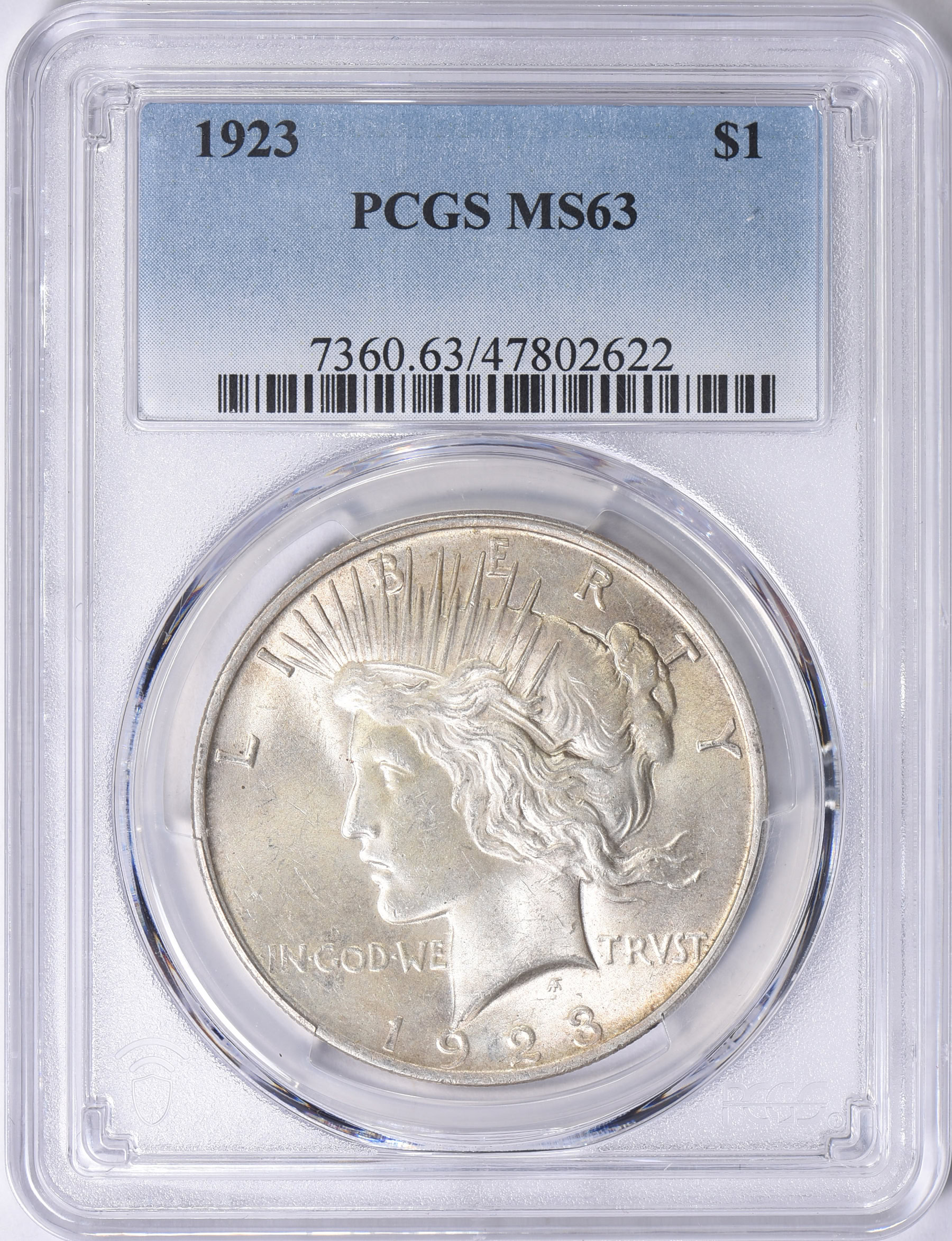 1923 Peace Silver Dollar PCGS MS-63 (Item 1749971) | GreatCollections ...