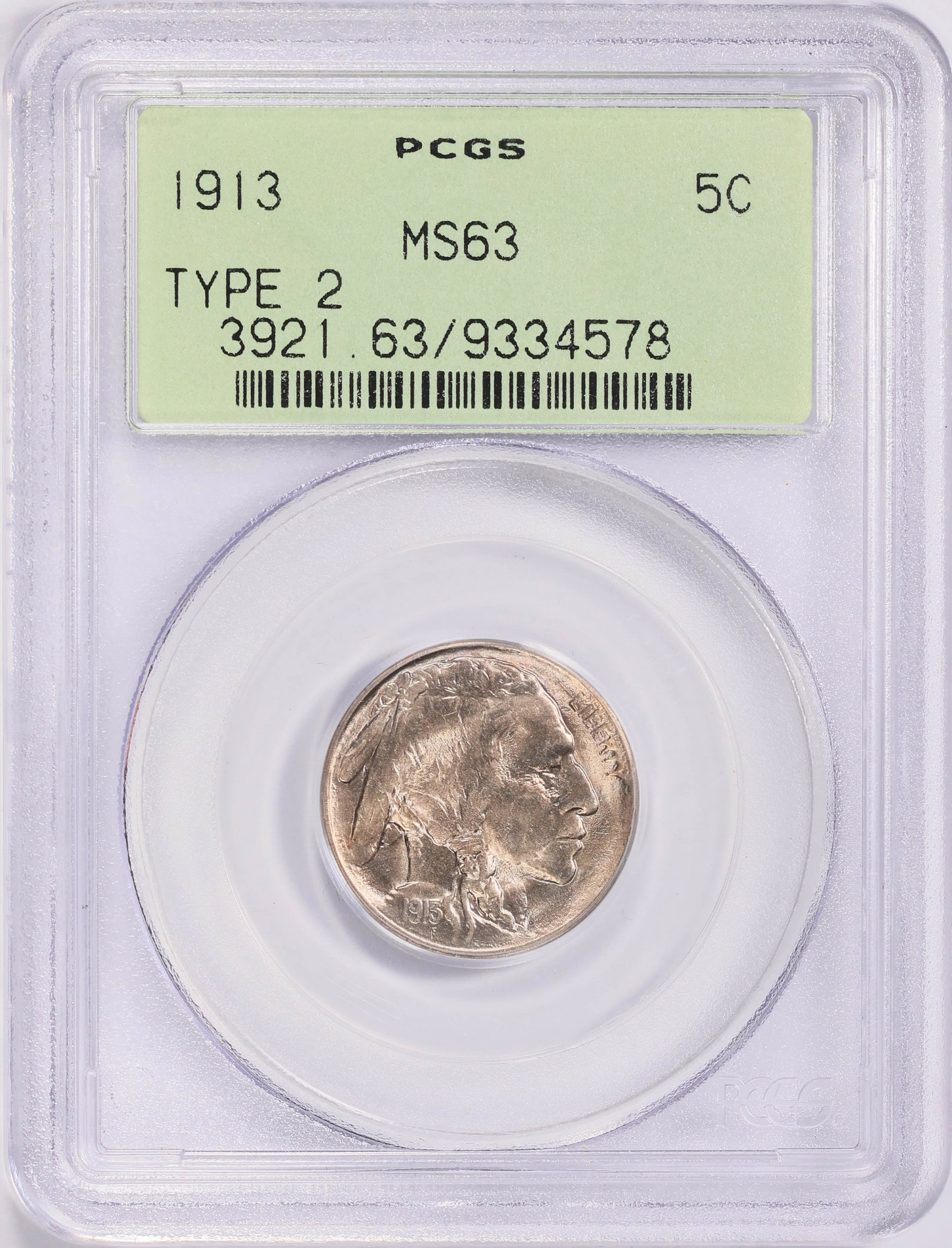 1913 Buffalo Nickel Type 2 PCGS MS-63 OGH (Item 1750004 ...