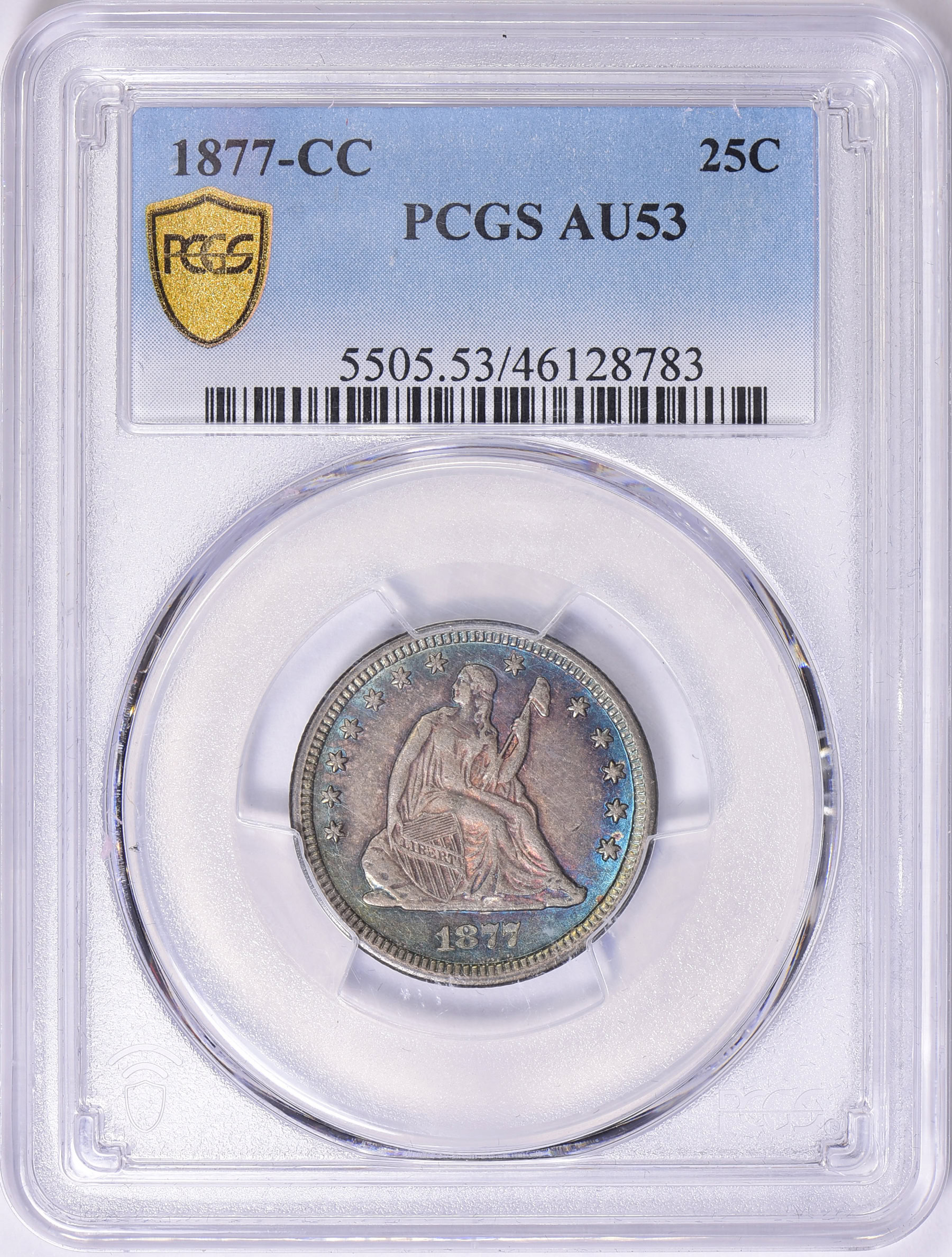 1877-CC Seated Liberty Quarter PCGS AU-53 (Toned) (Item 1750034) | GreatCollections Coin Auctions