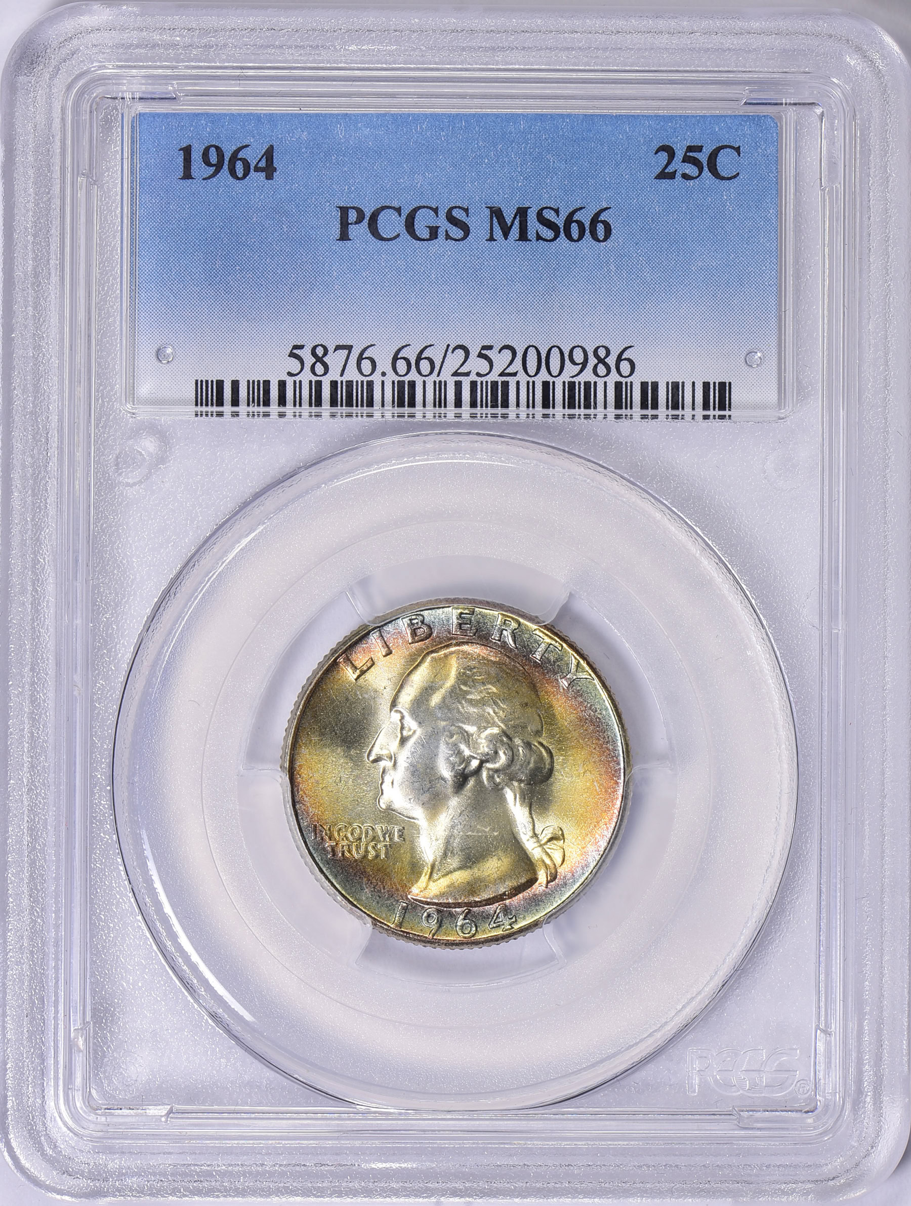 1964 Washington Quarter PCGS MS-66 (Toned) (Item 1750046 ...