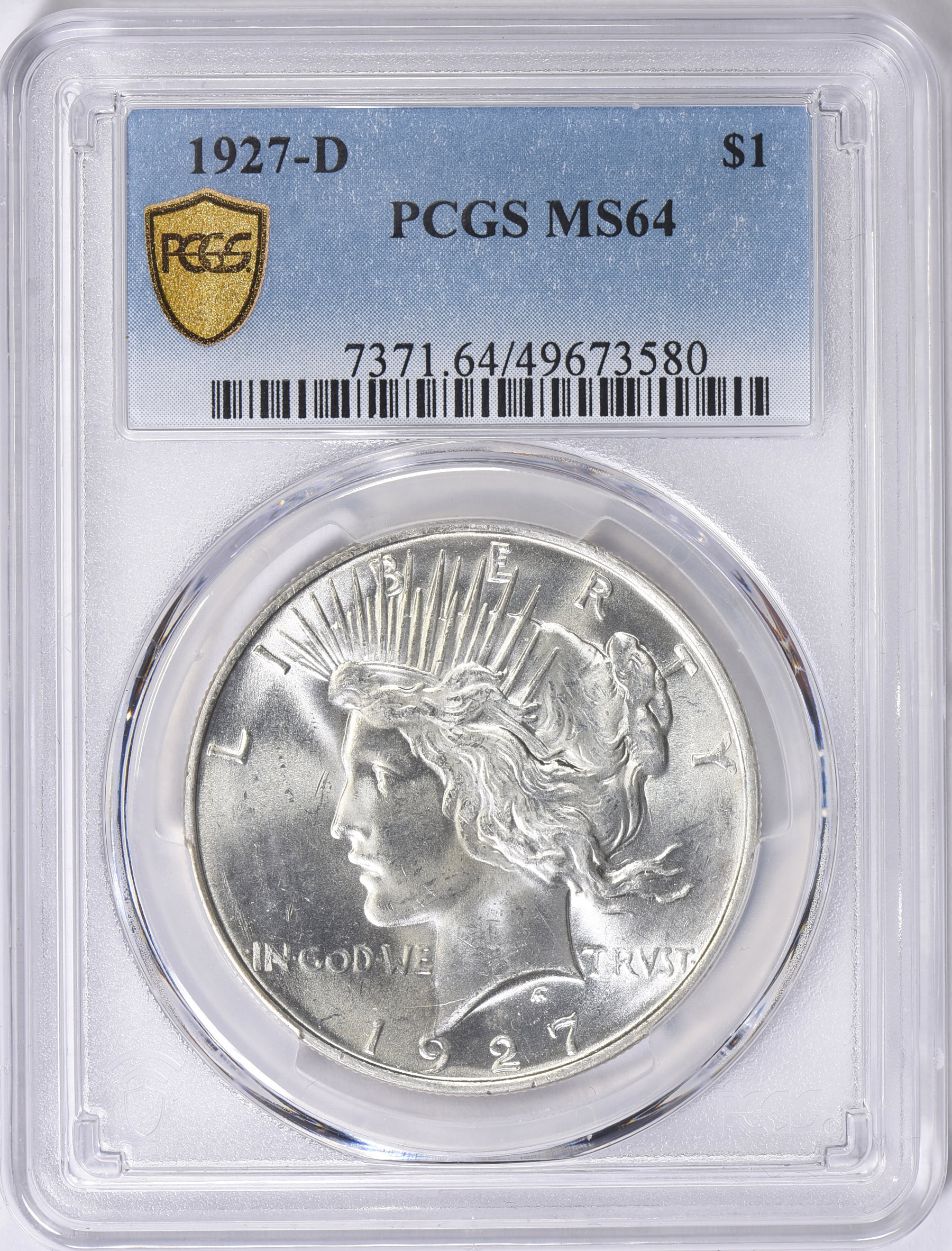 1927-D Peace Silver Dollar PCGS MS-64 (Item 1750166) | GreatCollections ...