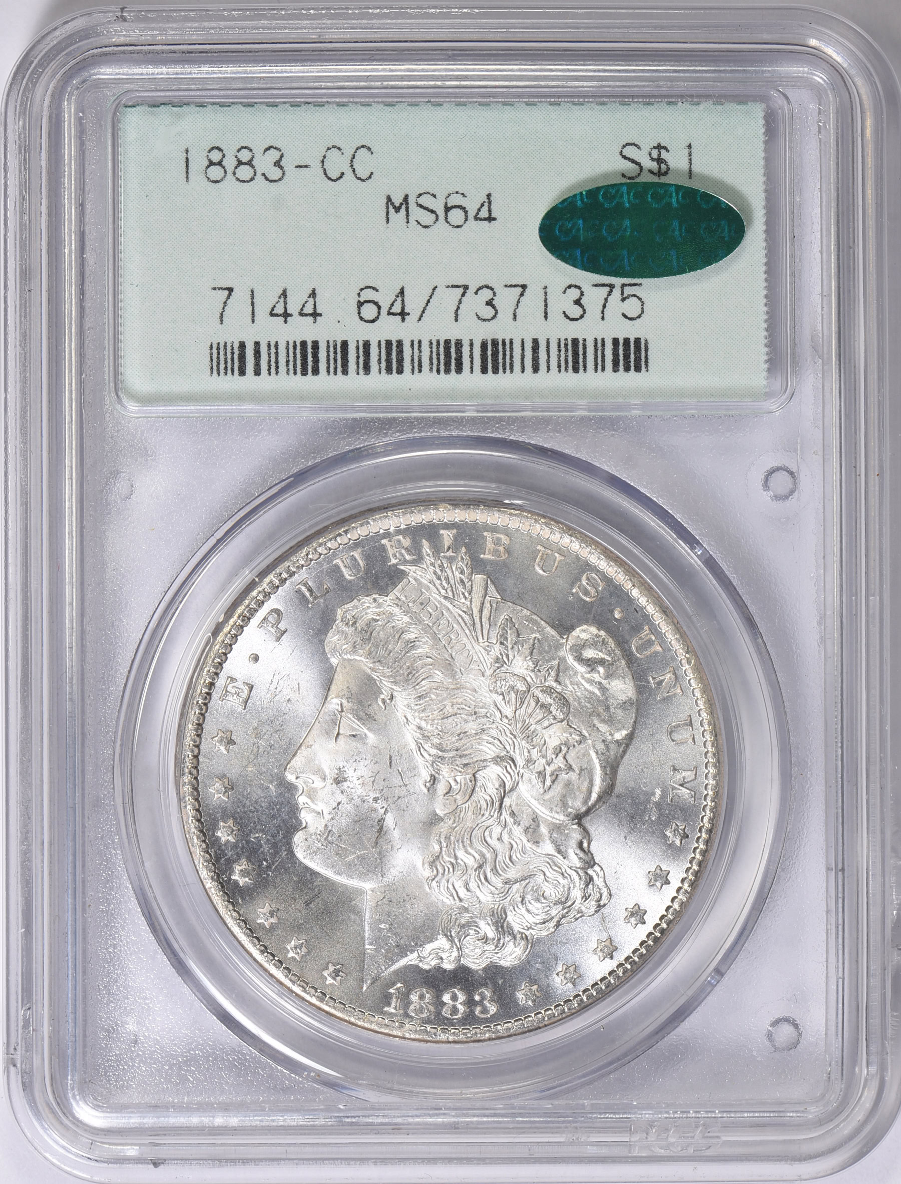 1883-CC Morgan Silver Dollar PCGS MS-64 (CAC Green) OGH (2nd Gen) (Item 1750170 ...
