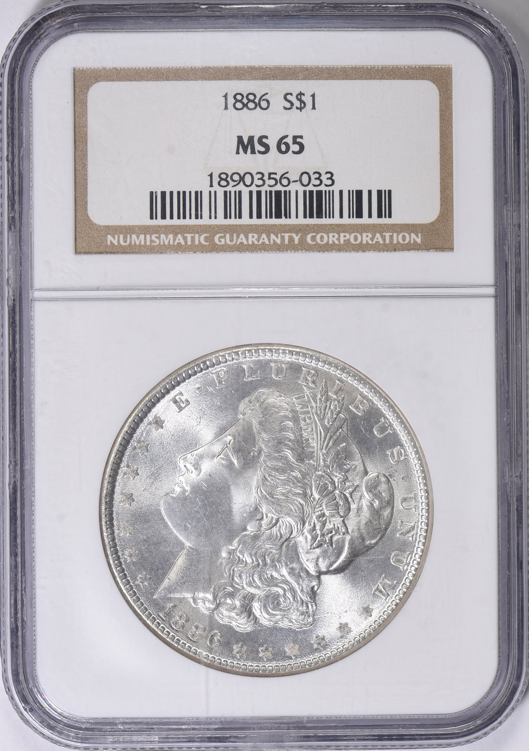 1886 Morgan Silver Dollar NGC MS-65 (Item 1750171) | GreatCollections Coin Auctions