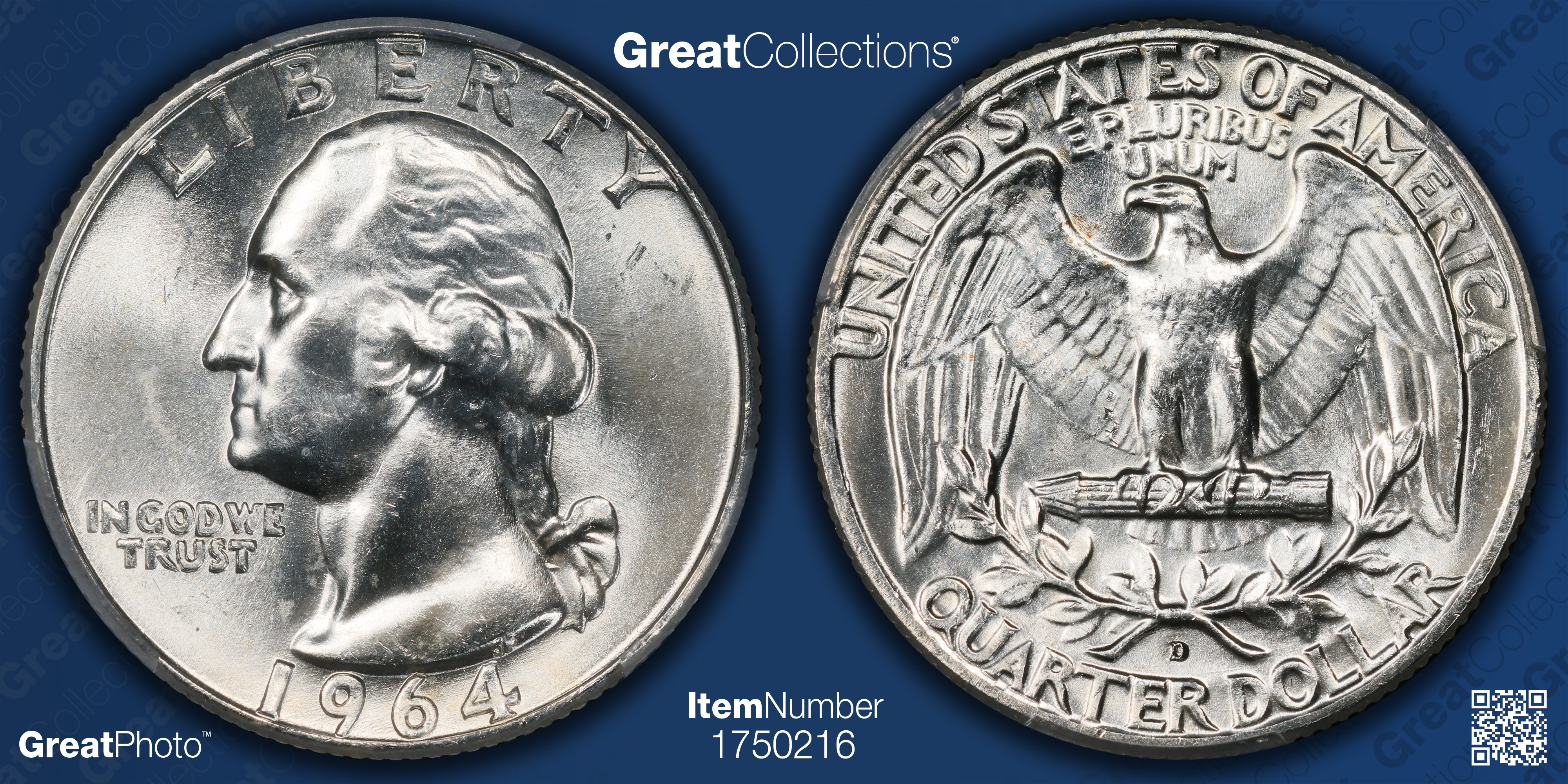 1964-D Washington Quarter Doubled Die Obverse FS-101 PCGS MS-65 (Item ...