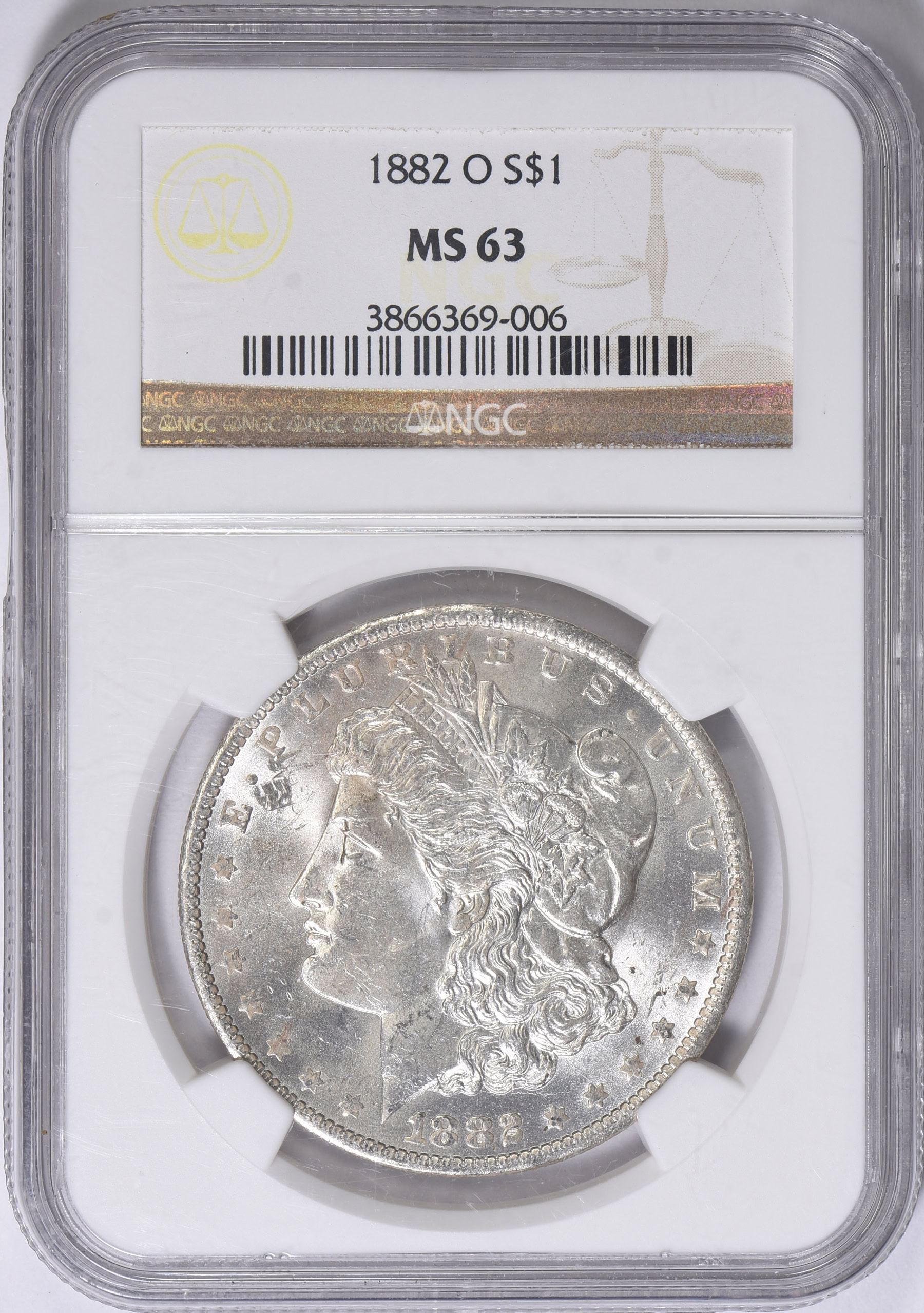 1882-O Morgan Silver Dollar NGC MS-63 (Item 1750322) | GreatCollections Coin Auctions