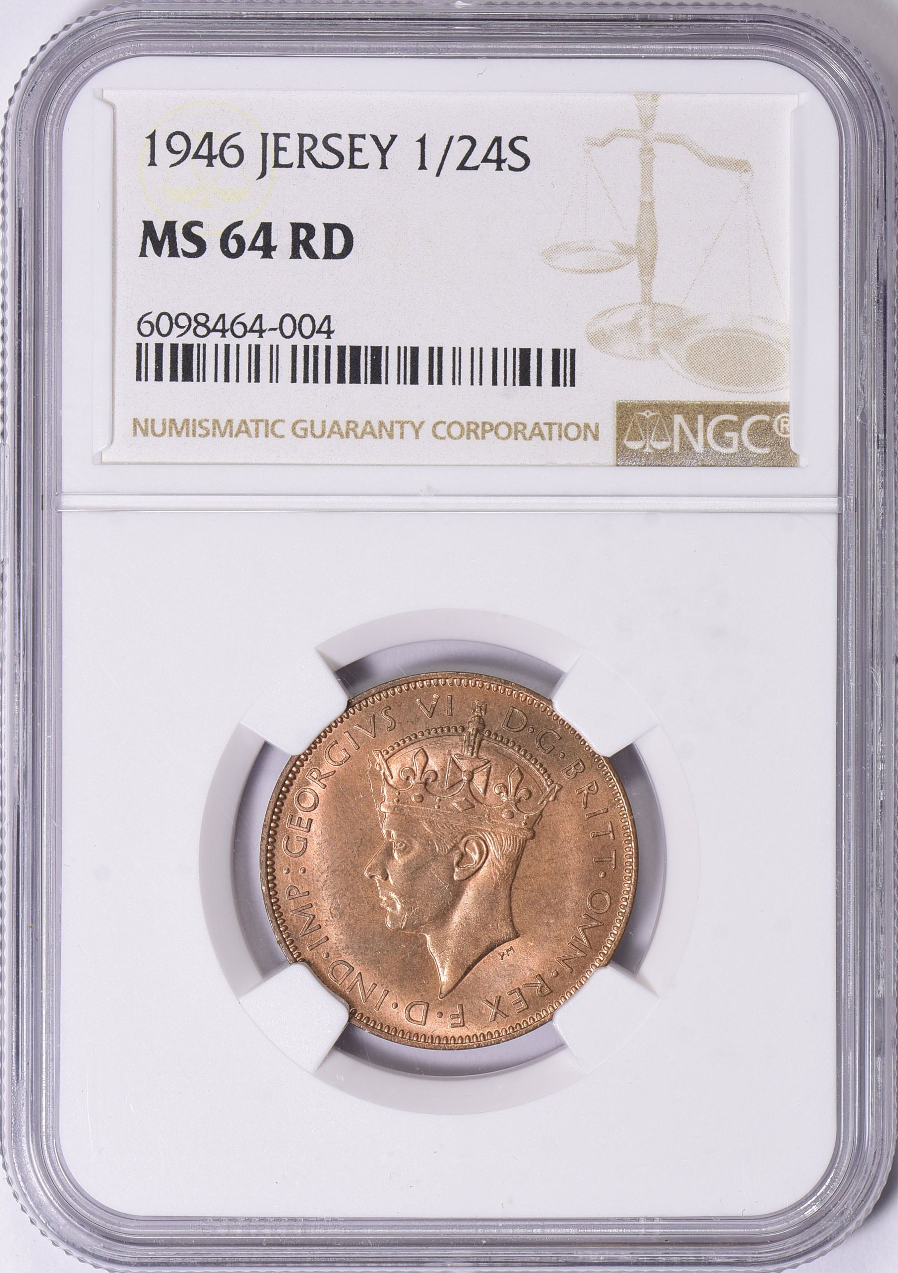 Jersey 1946 1/24 Shilling KM-17 NGC MS-64 RD (Item 1750449) | GreatCollections Coin Auctions