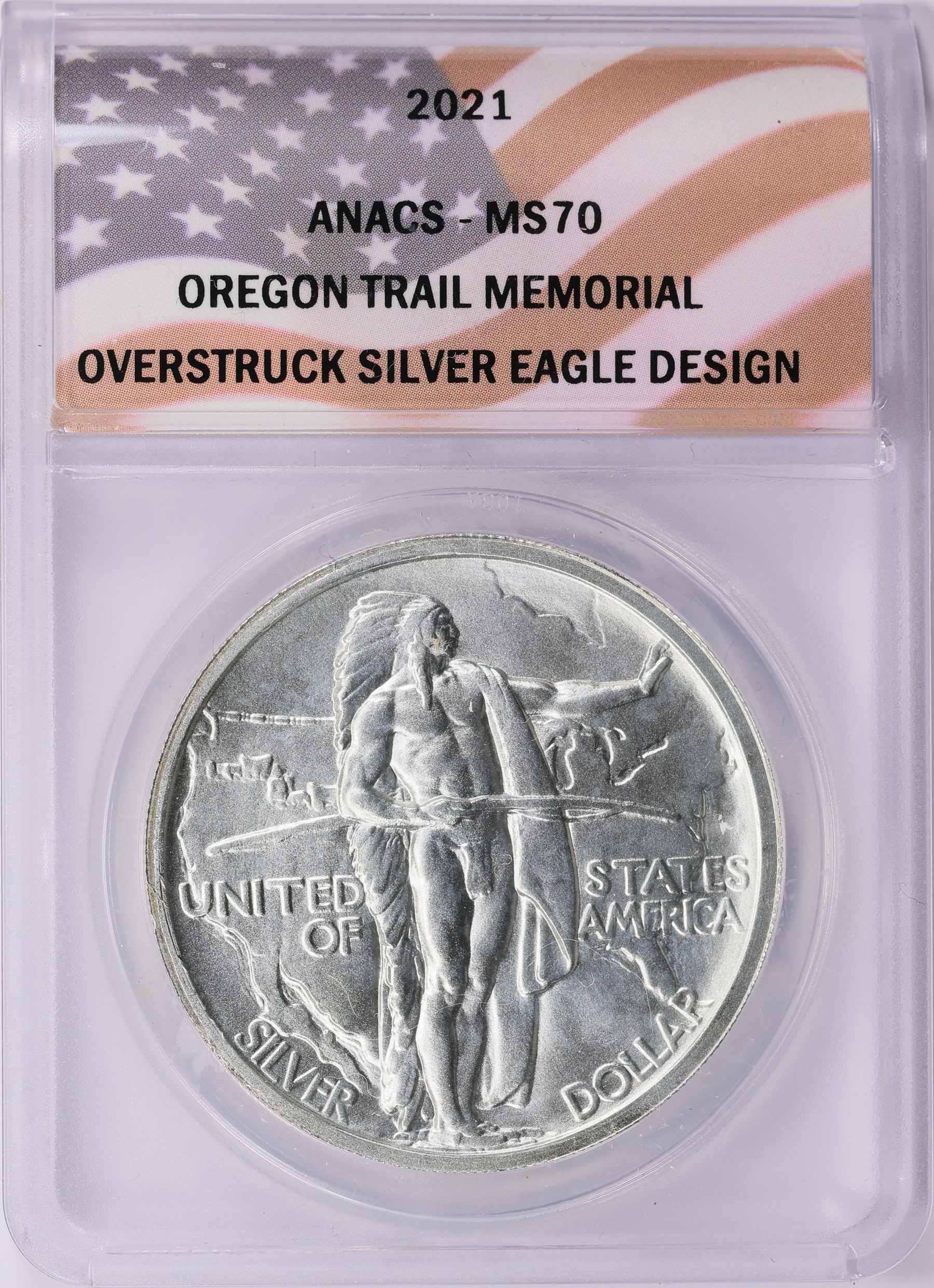 2021 Oregon Trail Memorial Overstruck Silver Eagle Design Daniel Carr ...