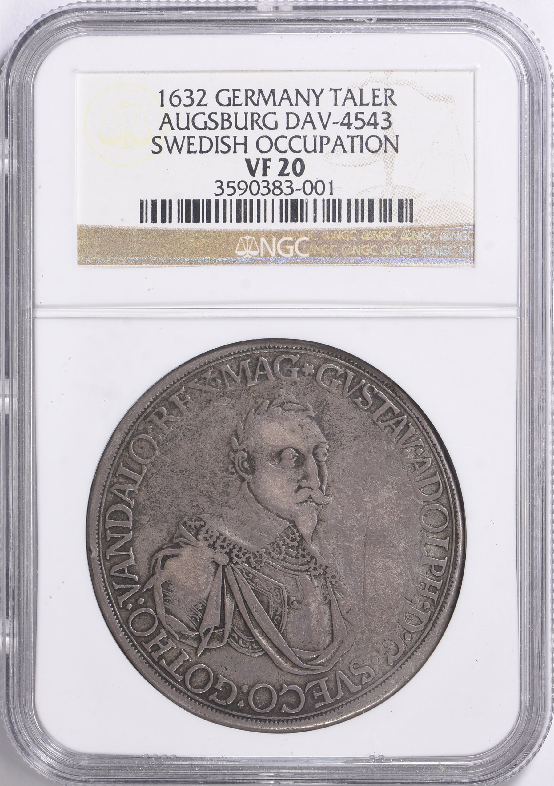 Germany - Augsburg 1632 Silver Thaler Swedish Occupation KM-A68 NGC VF ...