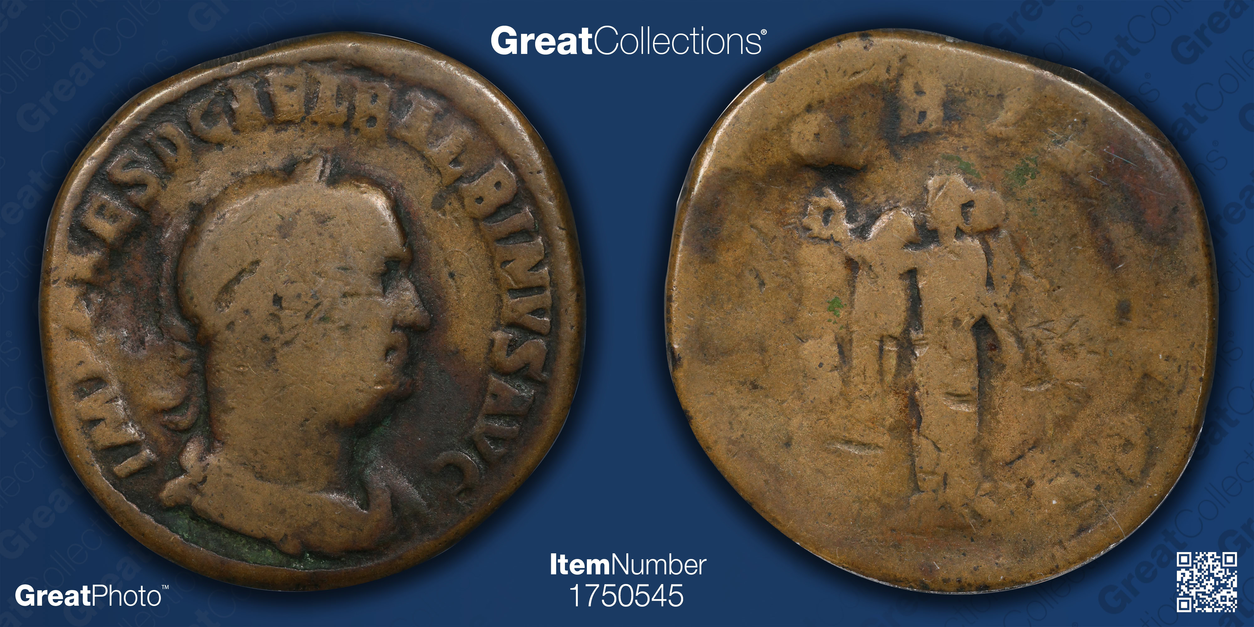 Ancient Roman Empire, Balbinus (A.D. 238) AE Sestertius Rome Mint ANACS ...