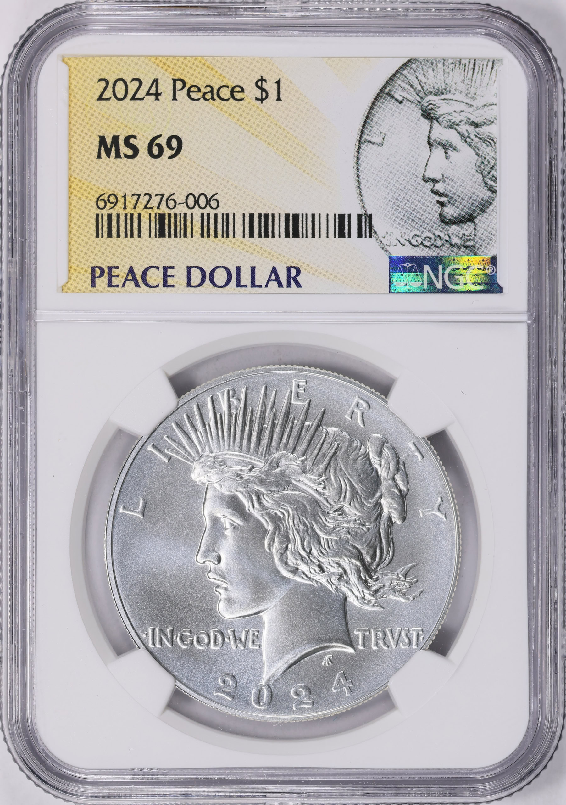 2024 Peace Silver Dollar NGC MS-69 | NGC Cert #6917276-006 ...