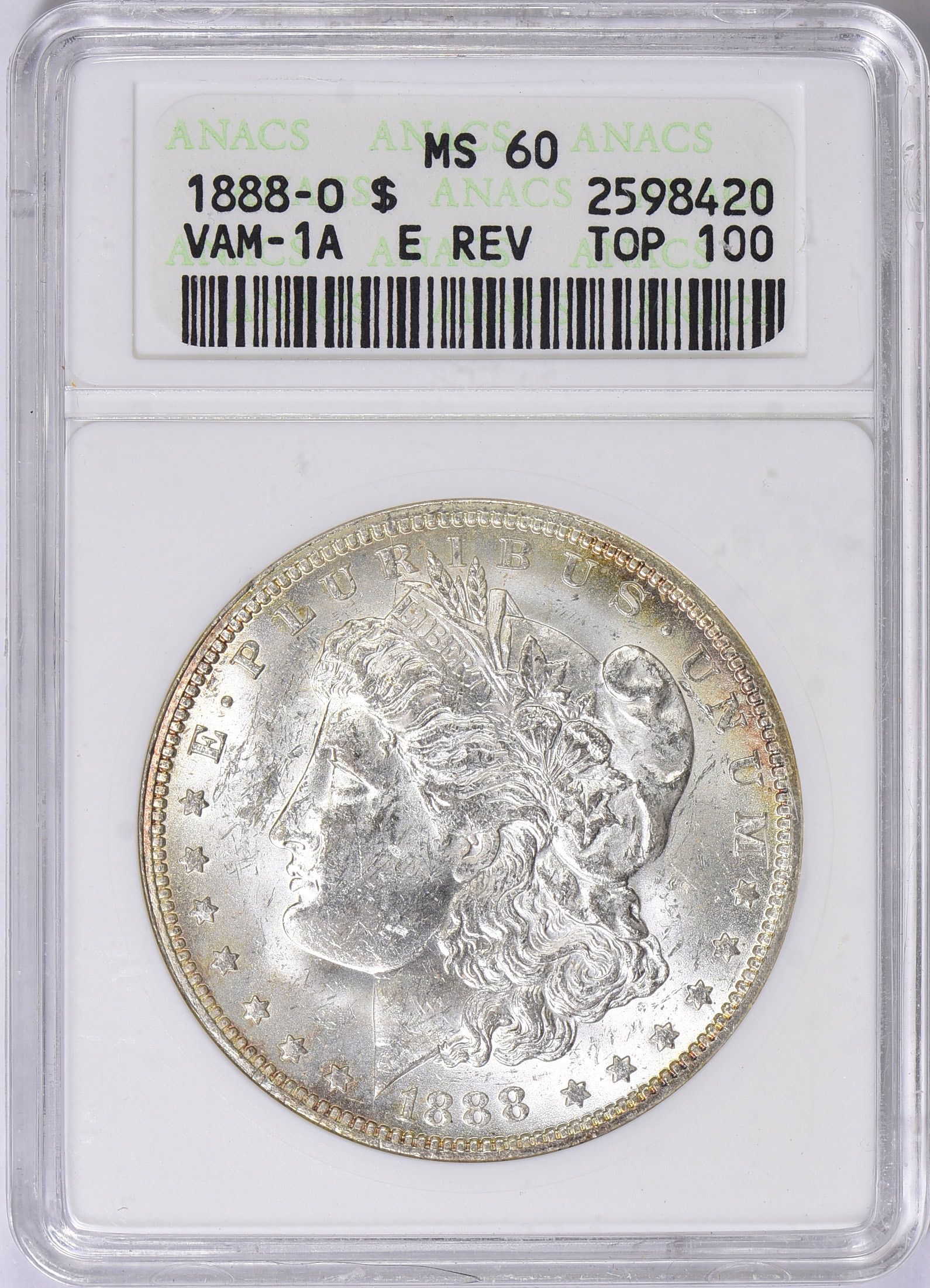 1888-O Morgan Silver Dollar E Rev VAM-1A Top 100 ANACS MS-60 OH (Item 1750598 ...