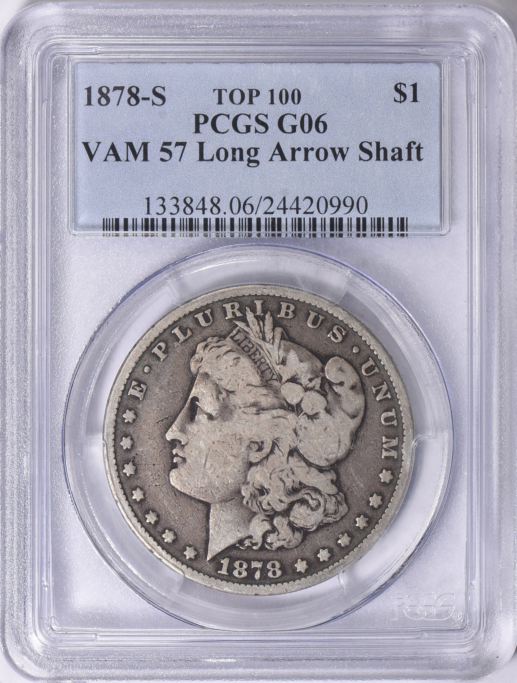 1878-S Morgan Silver Dollar Long Arrow Shaft VAM-57 Top 100 PCGS G-06 ...