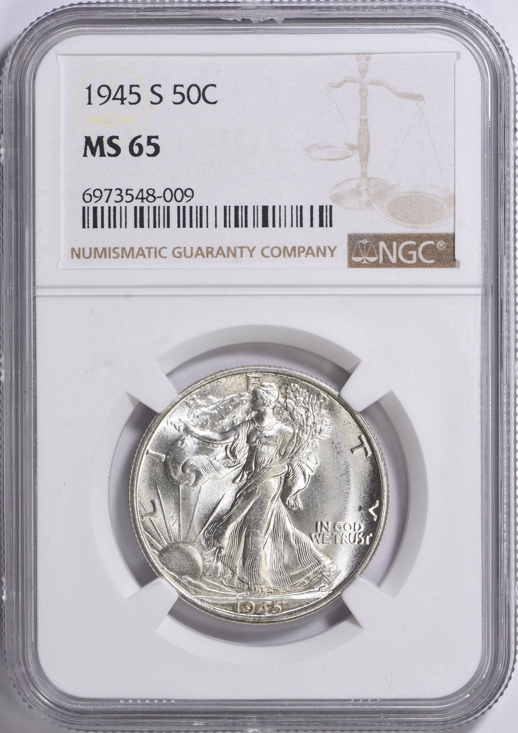 1945-S Walking Liberty Half Dollar NGC MS-65 (Item 1750772) | GreatCollections Coin Auctions
