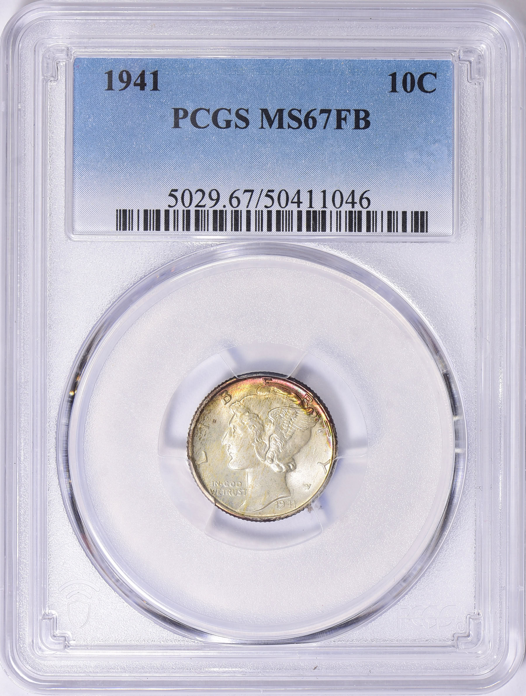 1941 Mercury Dime PCGS MS-67 FB (Toned) (Item 1750781) | GreatCollections Coin Auctions