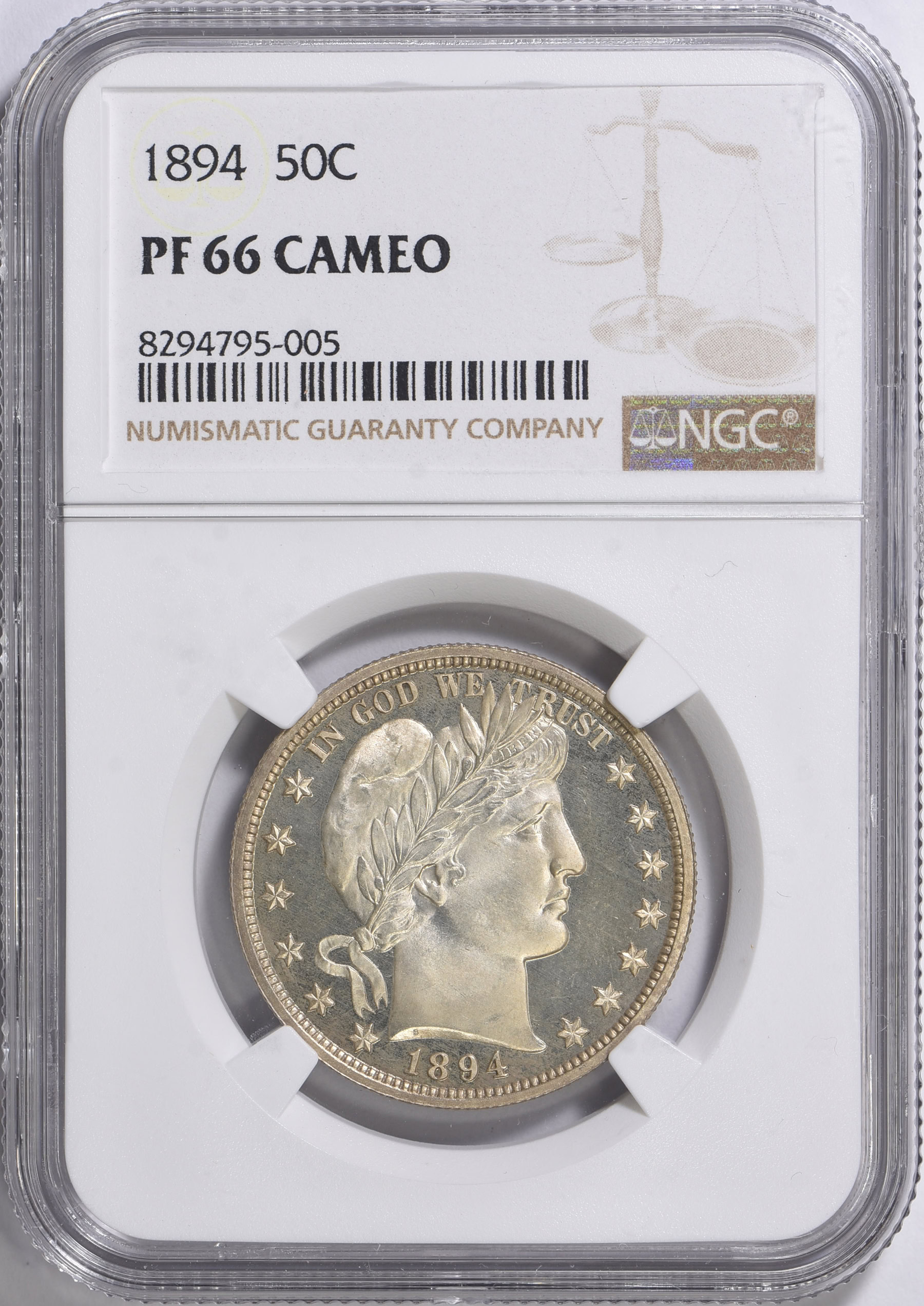 1894 Barber Half Dollar NGC Proof-66 CAMEO (Item 1750792) | GreatCollections Coin Auctions