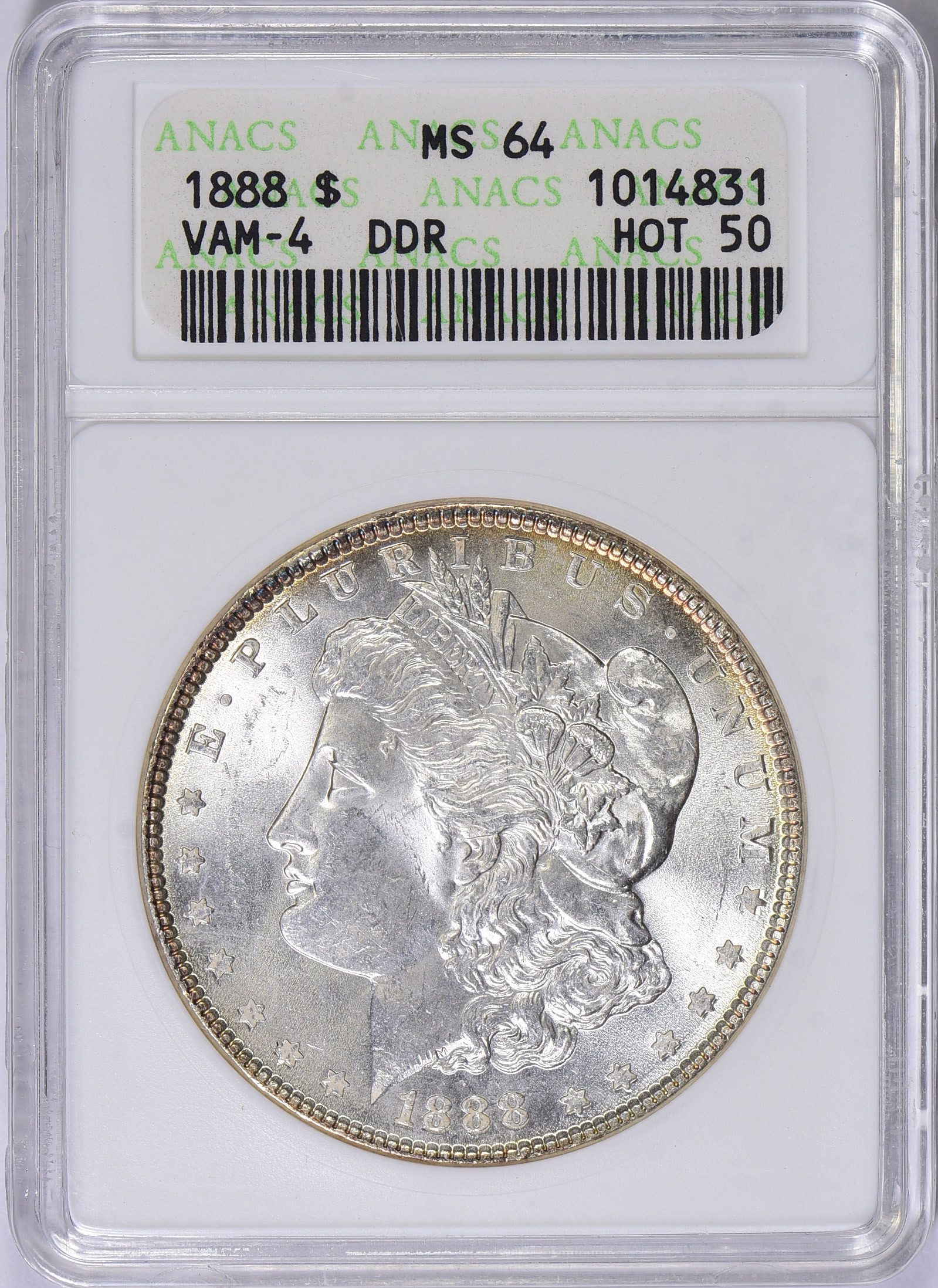1888 Morgan Silver Dollar DDR VAM-4 Hot 50 ANACS MS-64 OH (Item 1750812) | GreatCollections Coin ...